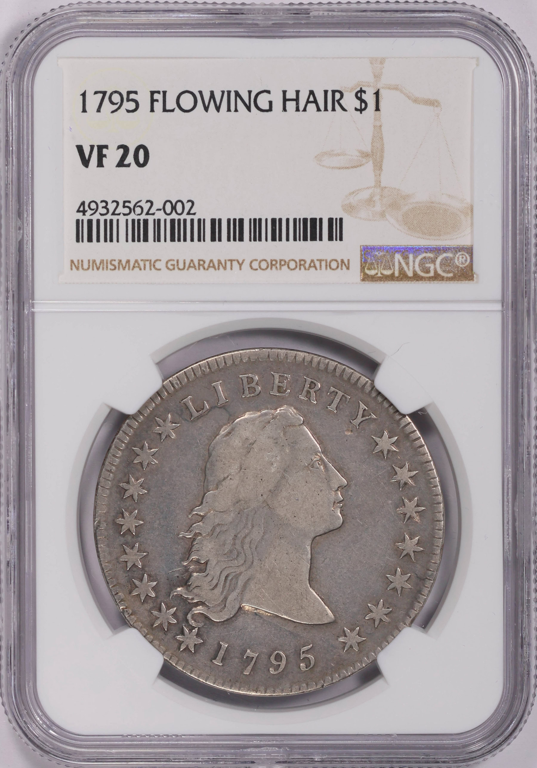 1795 Flowing Hair Silver Dollar 2 Leaves NGC VF-20 (Item 1595846) | GreatCollections Coin Auctions