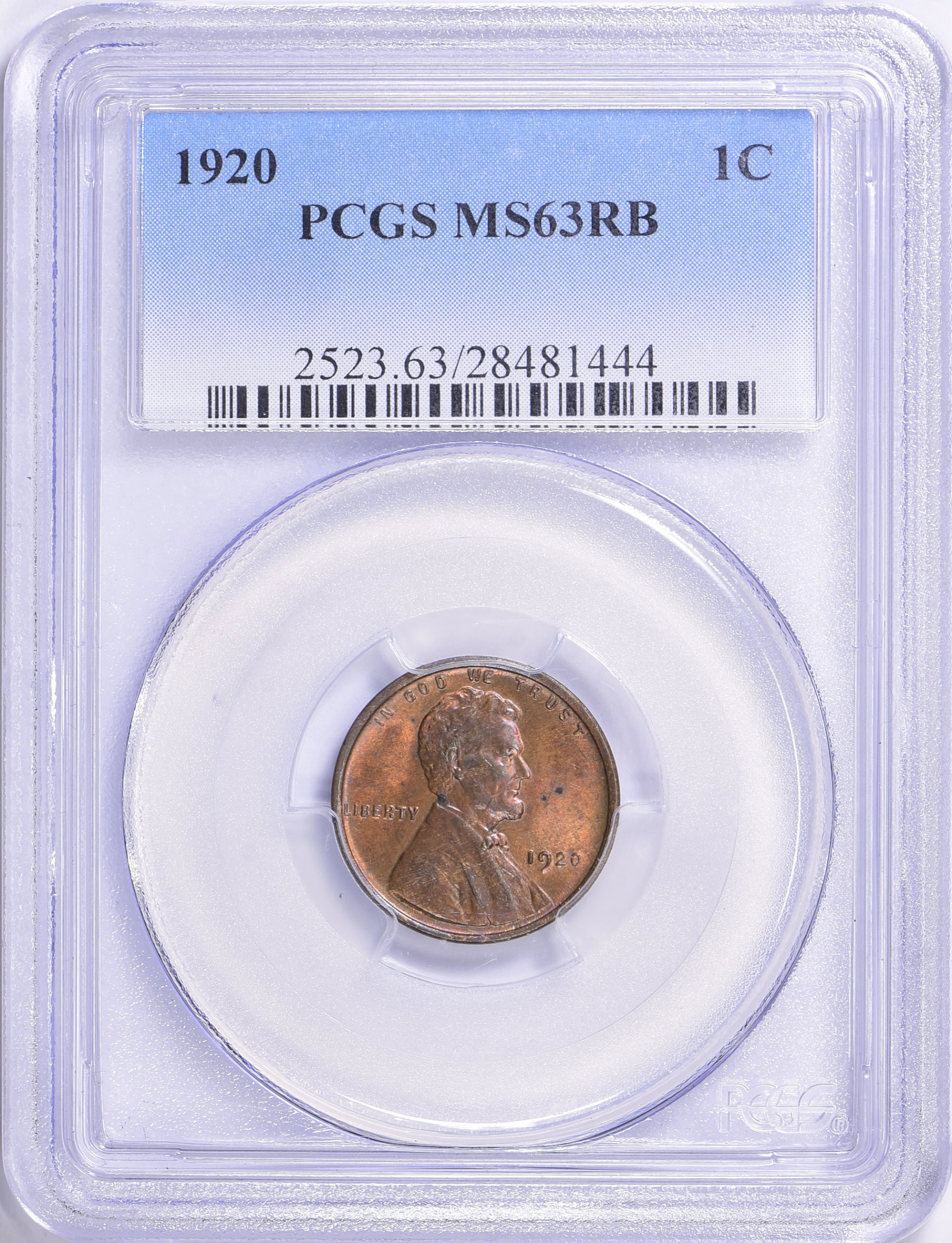 1920 Lincoln Cent PCGS MS-63 RB (Item 1597014) | GreatCollections Coin ...