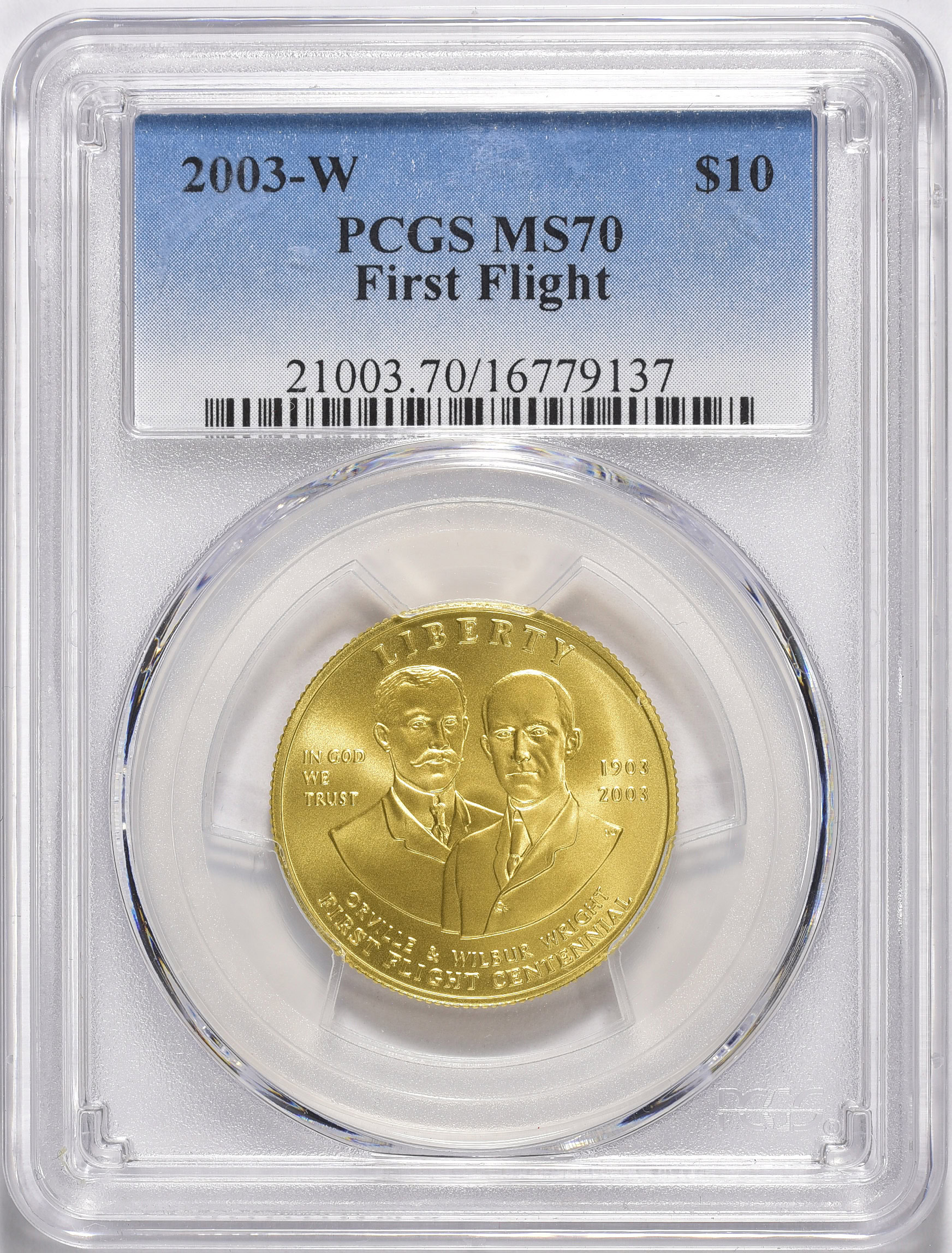 2003-W First Flight Centennial Gold $10 PCGS MS-70 (Item 1598209 ...