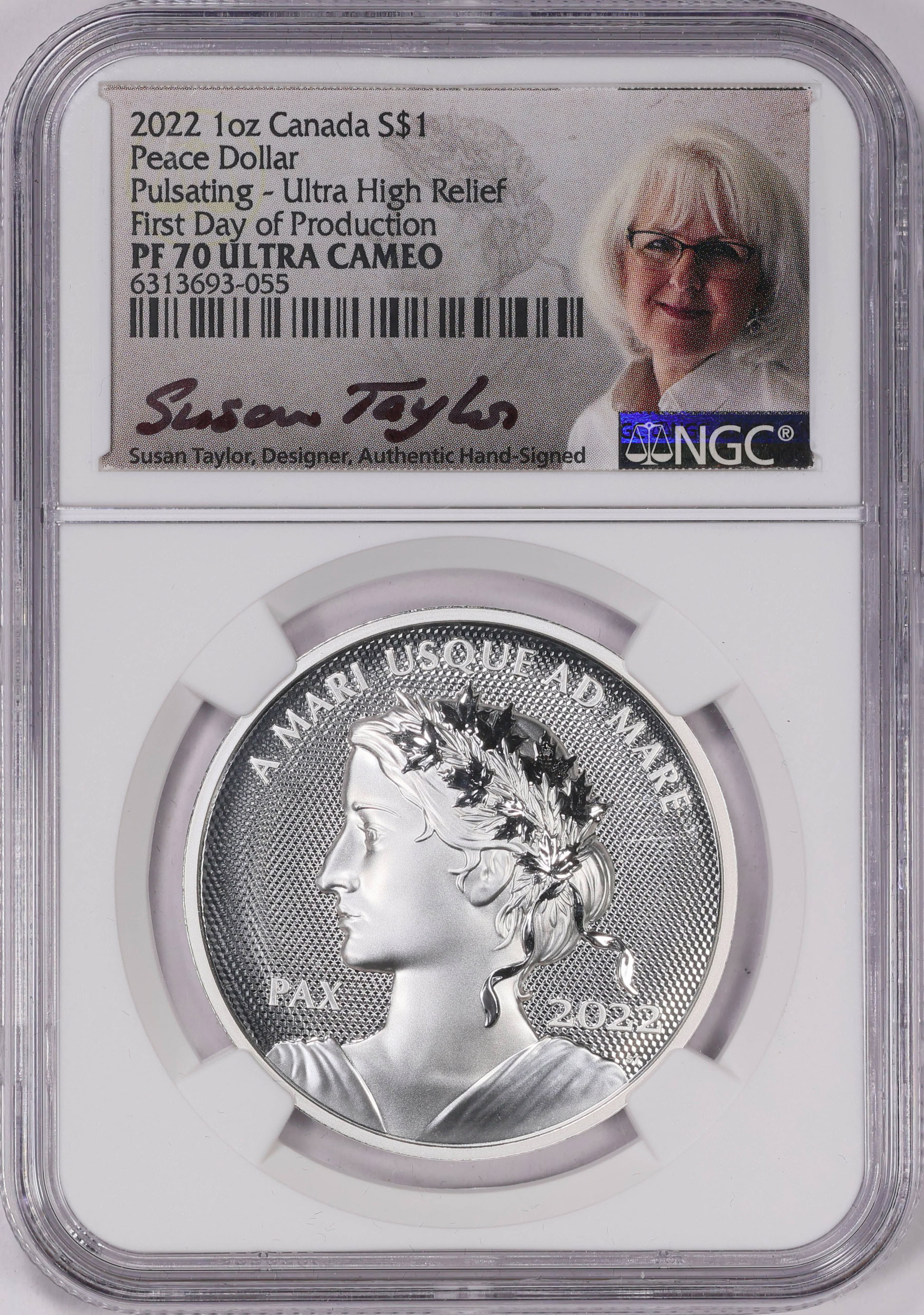 Canada 2022 Silver Peace Dollar Pulsating Ultra High Relief First Day ...