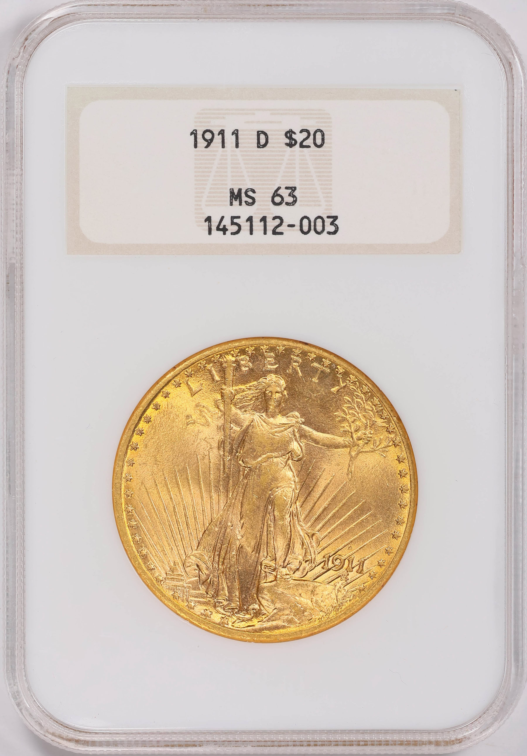 1911-D Saint-Gaudens Gold Double Eagle NGC MS-63 OH (Item 1598354) | GreatCollections Coin Auctions
