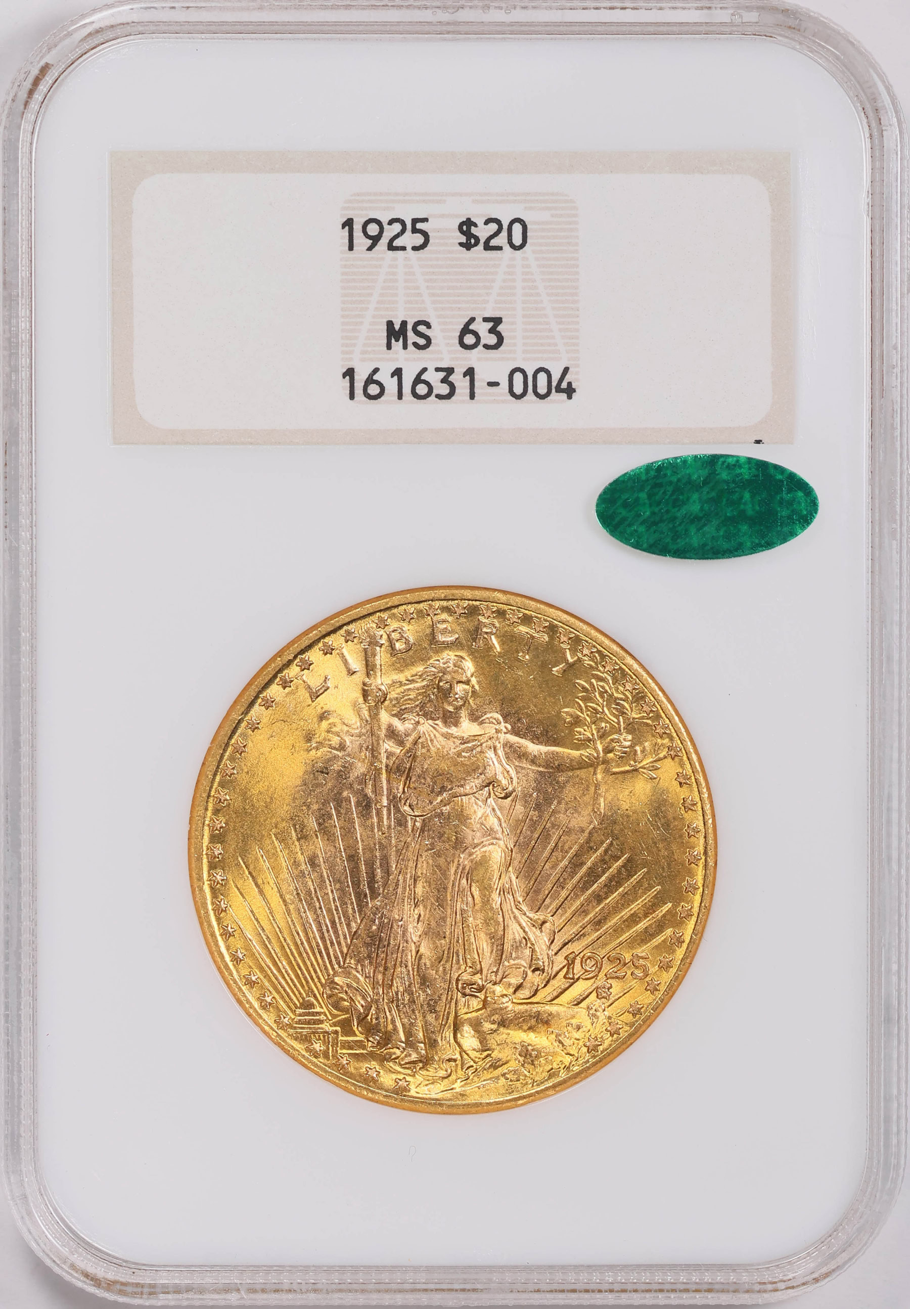 1925 Saint-Gaudens Gold Double Eagle NGC MS-63 (CAC Green) OH (Item 1598368) | GreatCollections ...