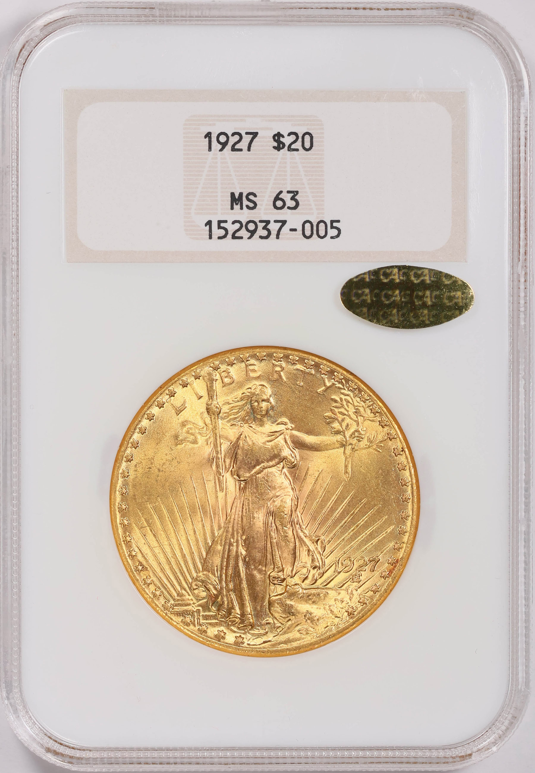 1927 Saint-Gaudens Gold Double Eagle NGC MS-63 (CAC Gold) OH (Item ...