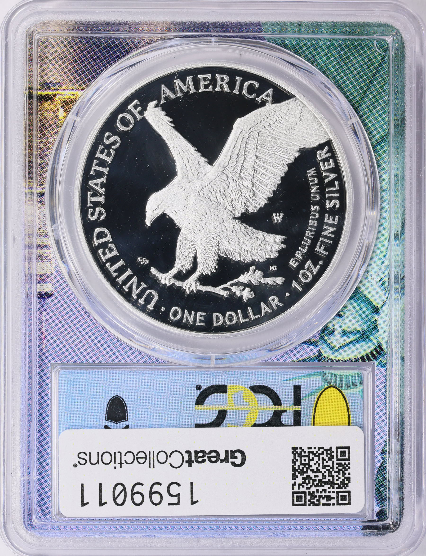 2022-W $1 Silver Eagle First Day of Issue PCGS Proof-69 DCAM (Statue of ...