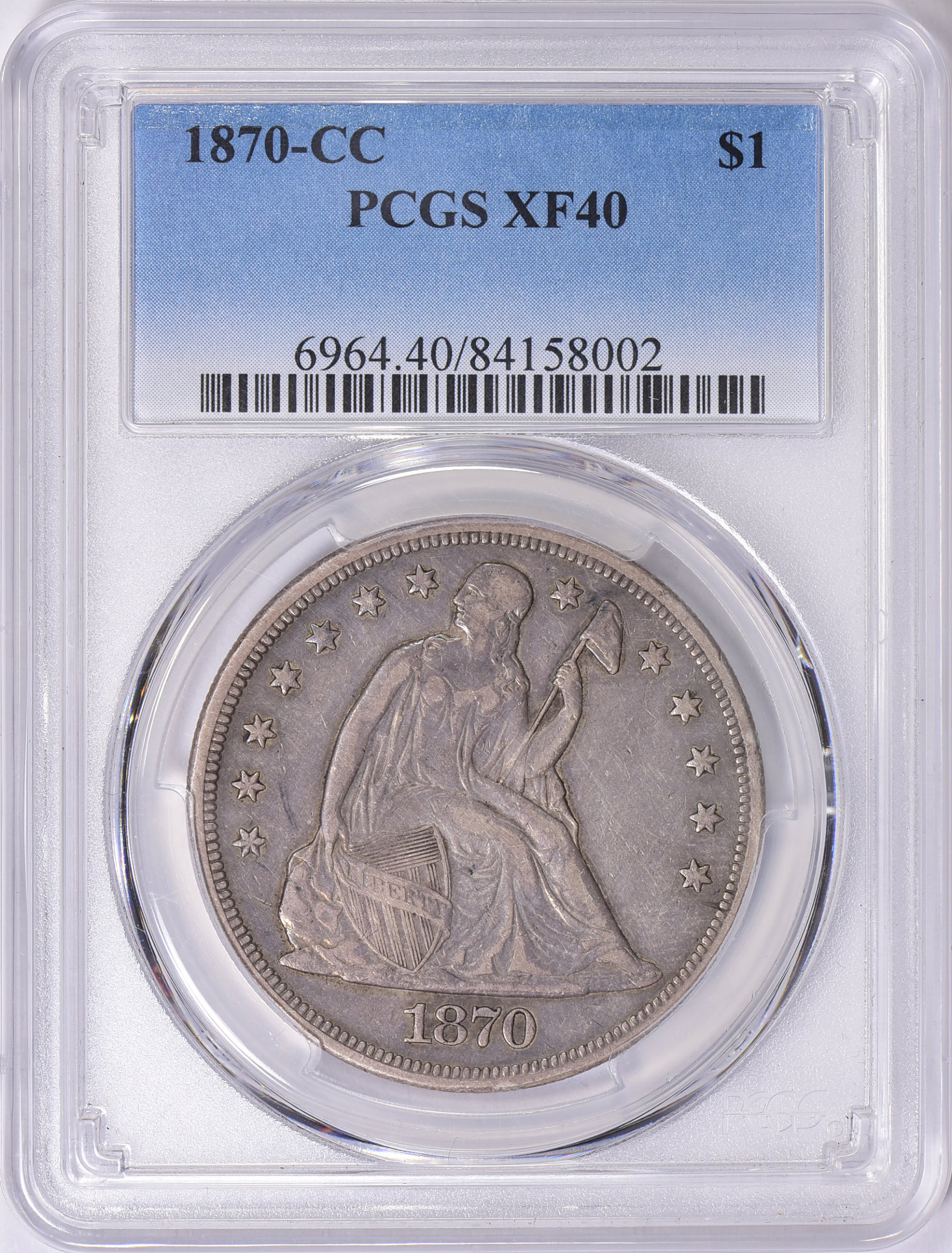 1870-CC Seated Liberty Silver Dollar PCGS XF-40 (Toned) (Item 1599205) | GreatCollections Coin ...