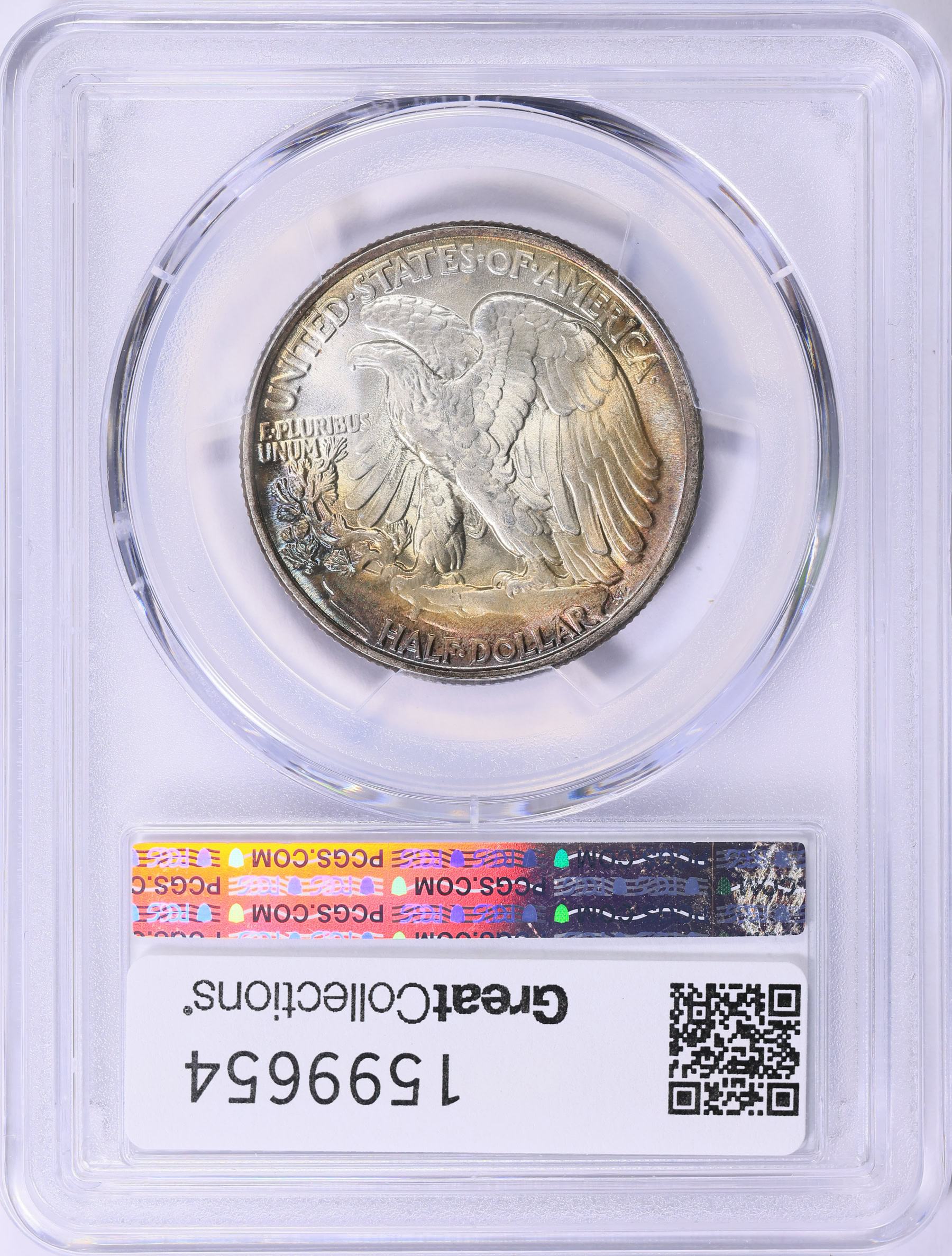 1945 Walking Liberty Half Dollar PCGS MS-67+ (CAC Green) (Toned) (Item 1599654 ...