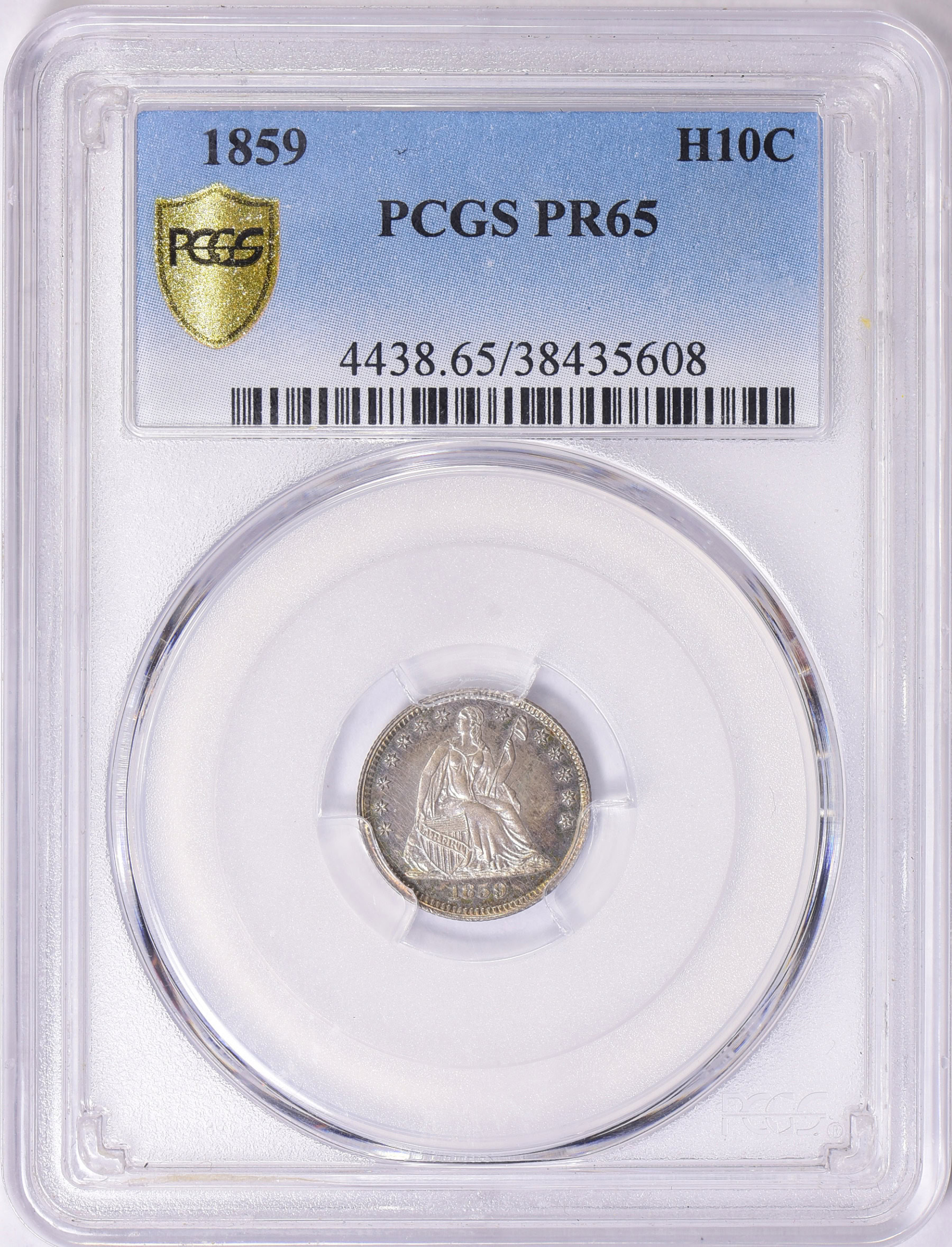 1859 Seated Liberty Half Dime PCGS Proof-65 (Toned) (Item 1600548) | GreatCollections Coin Auctions
