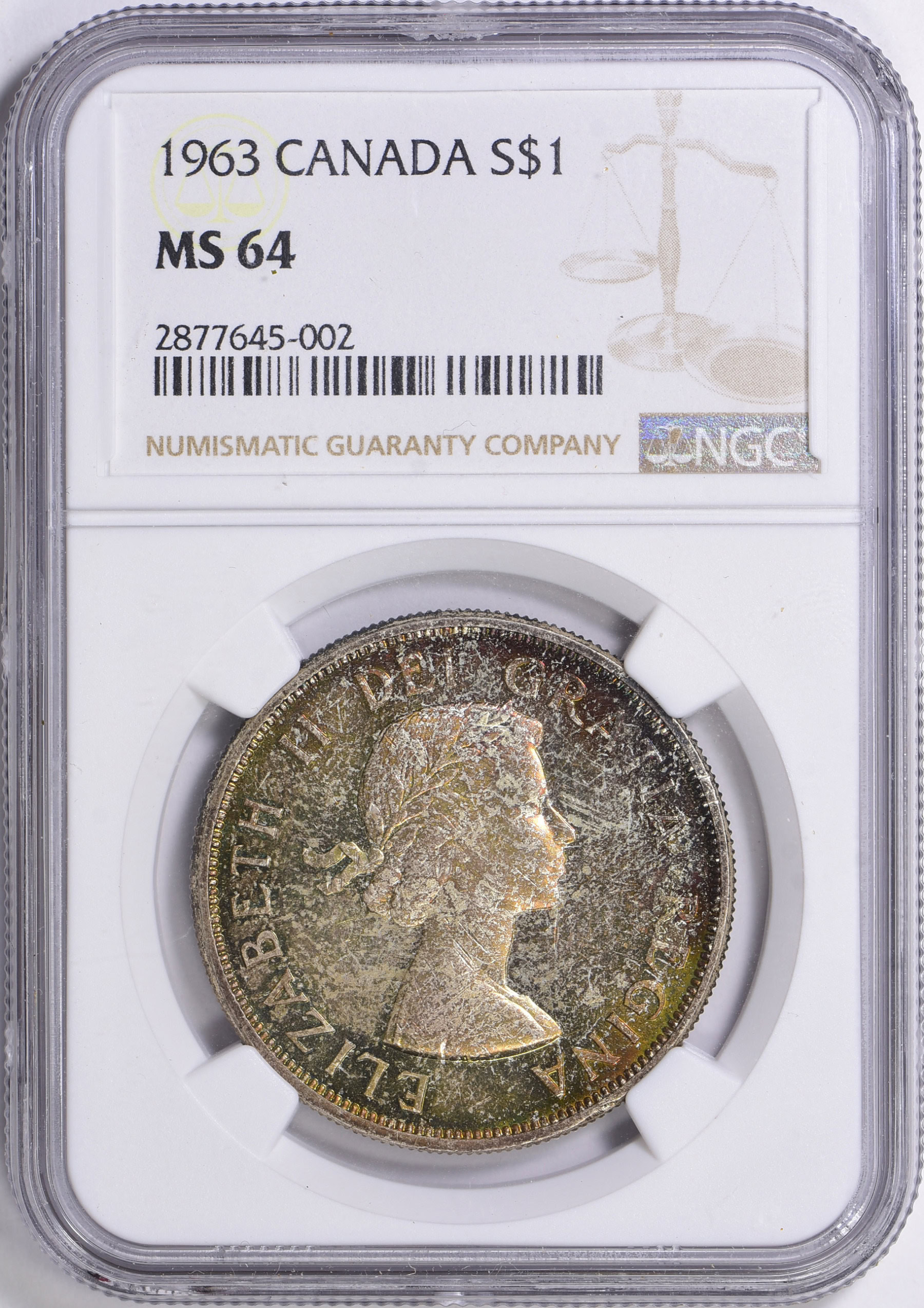 Canada 1963 Silver Dollar KM-54 NGC MS-64 (Toned) (Item 1601241 ...