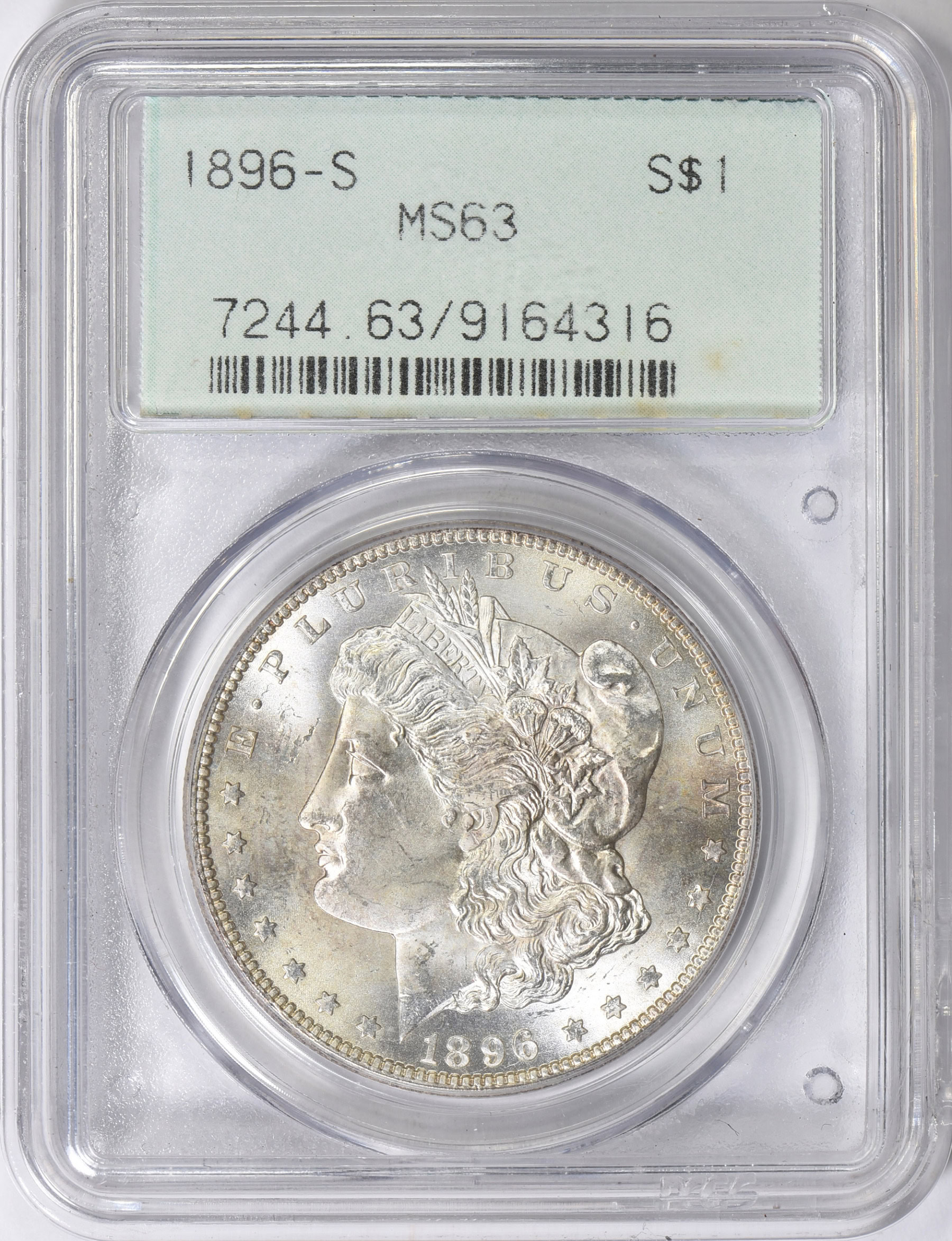 1896-S Morgan Silver Dollar PCGS MS-63 OGH (2nd Gen) (Item 1601792 ...