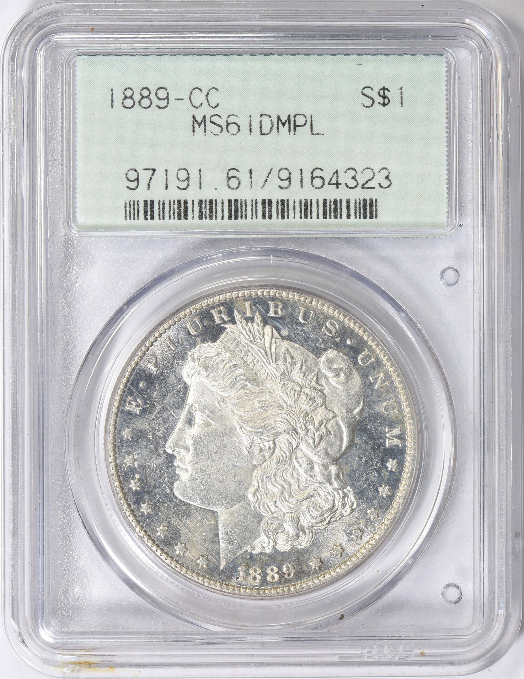 1889-CC Morgan Silver Dollar PCGS MS-61 DMPL OGH (2nd Gen) (Item 1601793) | GreatCollections ...