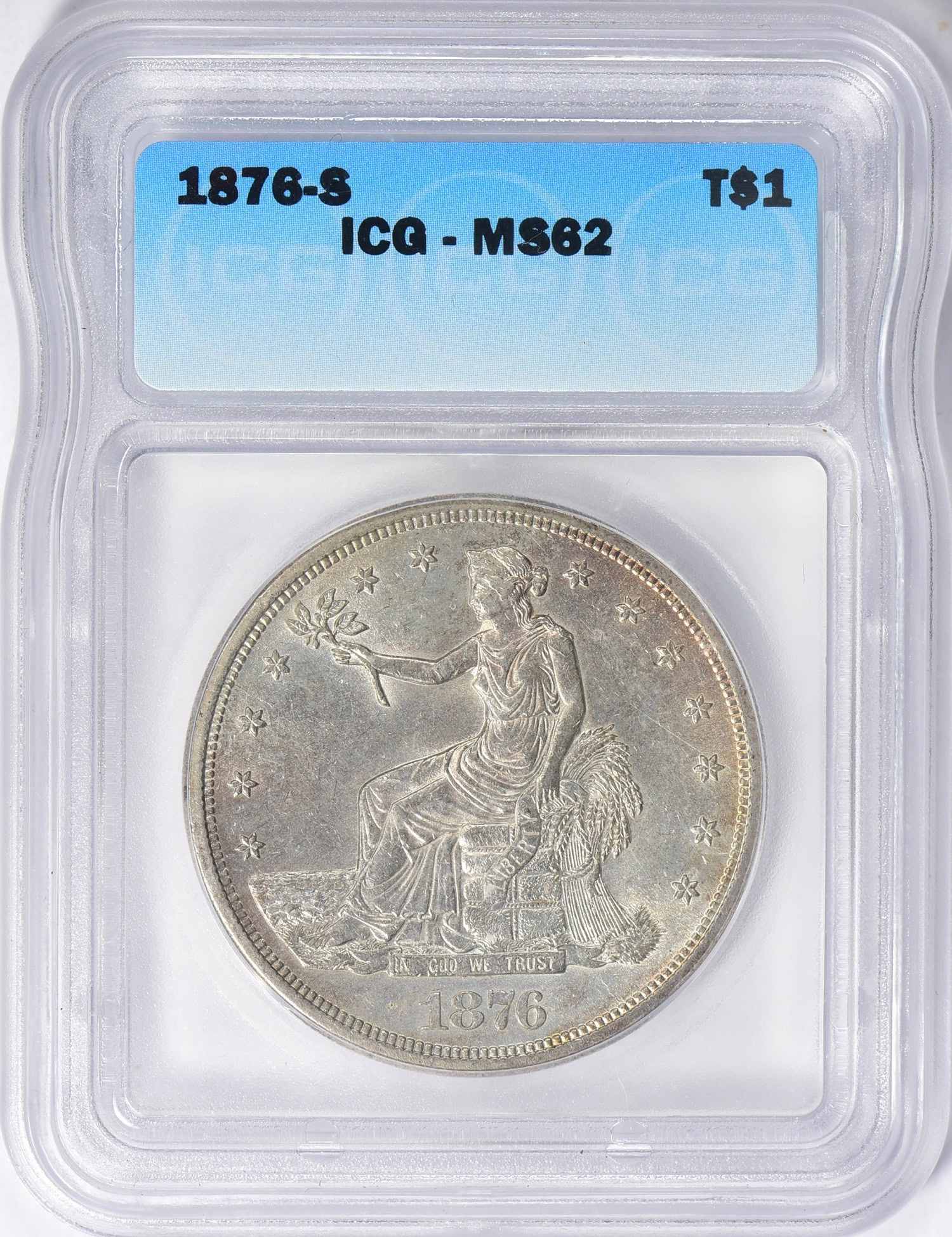 1876-S Trade Silver Dollar ICG MS-62 (Item 1601815) | GreatCollections Coin Auctions