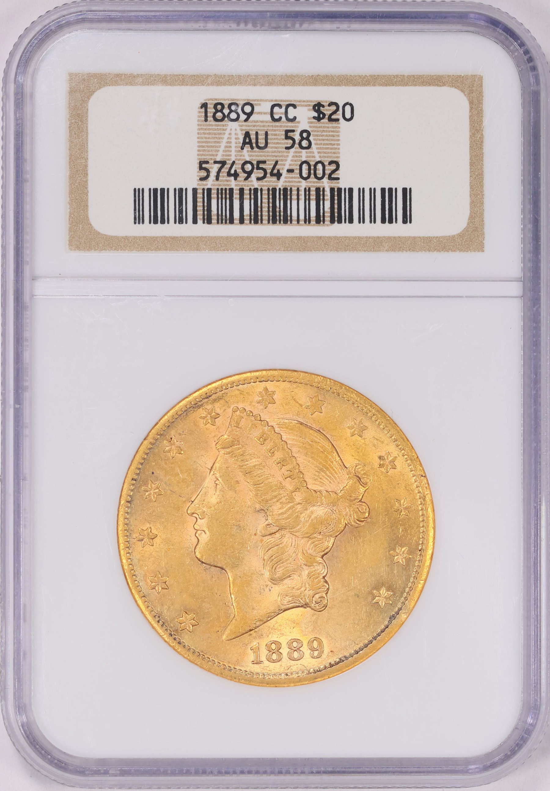 1889-CC Liberty Gold Double Eagle NGC AU-58 (Item 1601881) | GreatCollections Coin Auctions