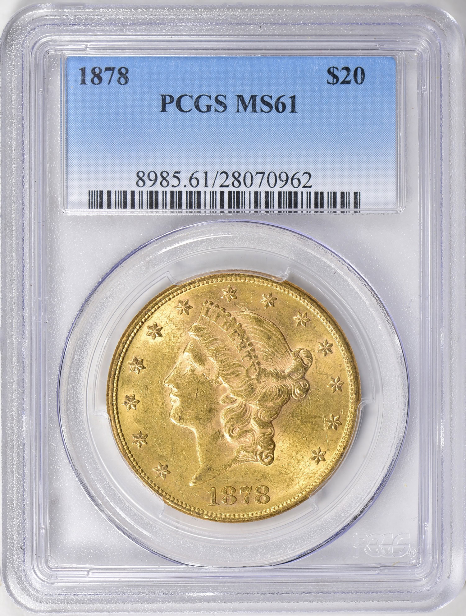 1878 Liberty Gold Double Eagle PCGS MS-61 (Item 1602434) | GreatCollections Coin Auctions