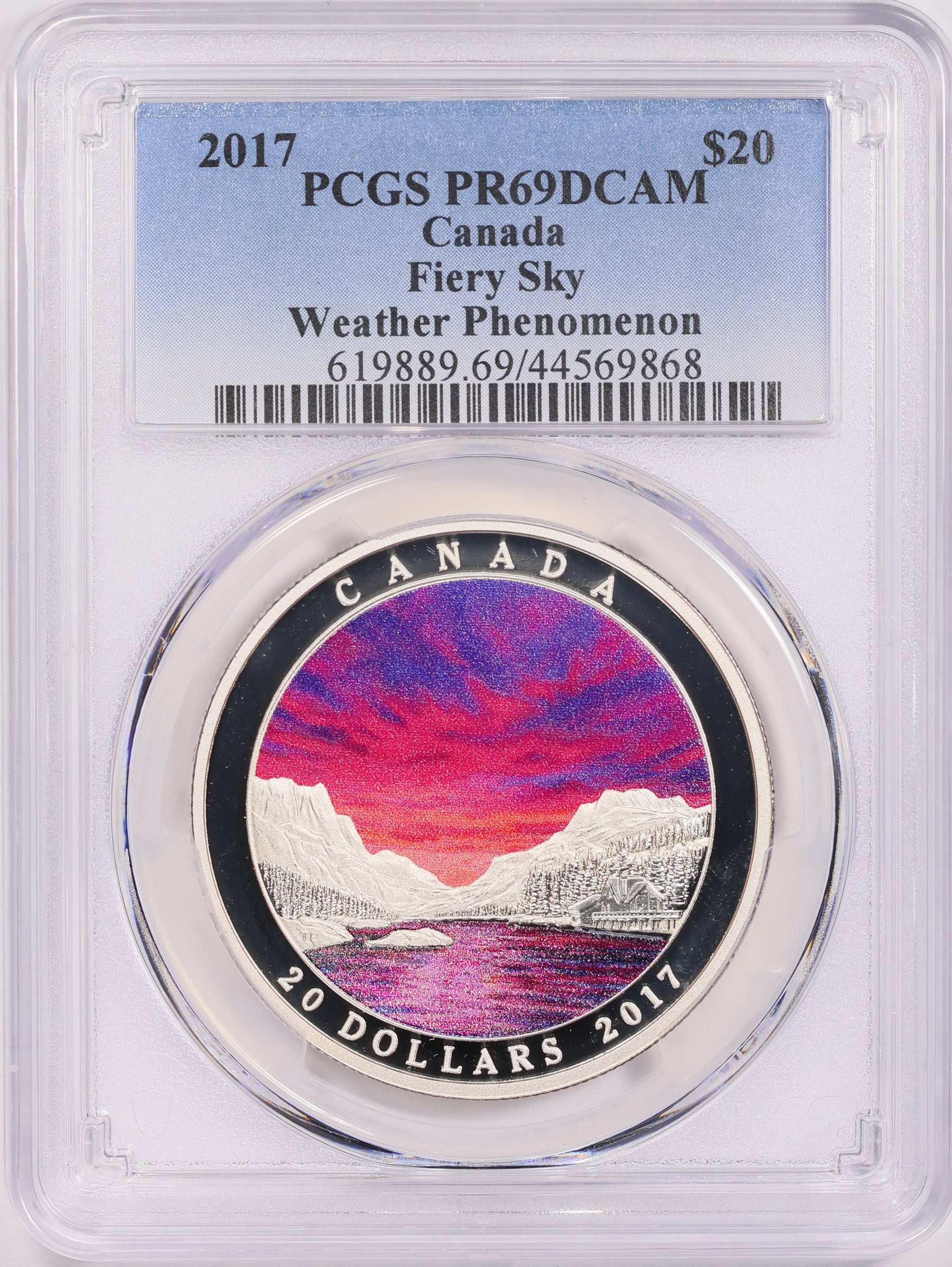 Canada 2017 Silver $20 Fiery Sky KM-2424 PCGS Proof-69 DCAM (ASW = 1. ...