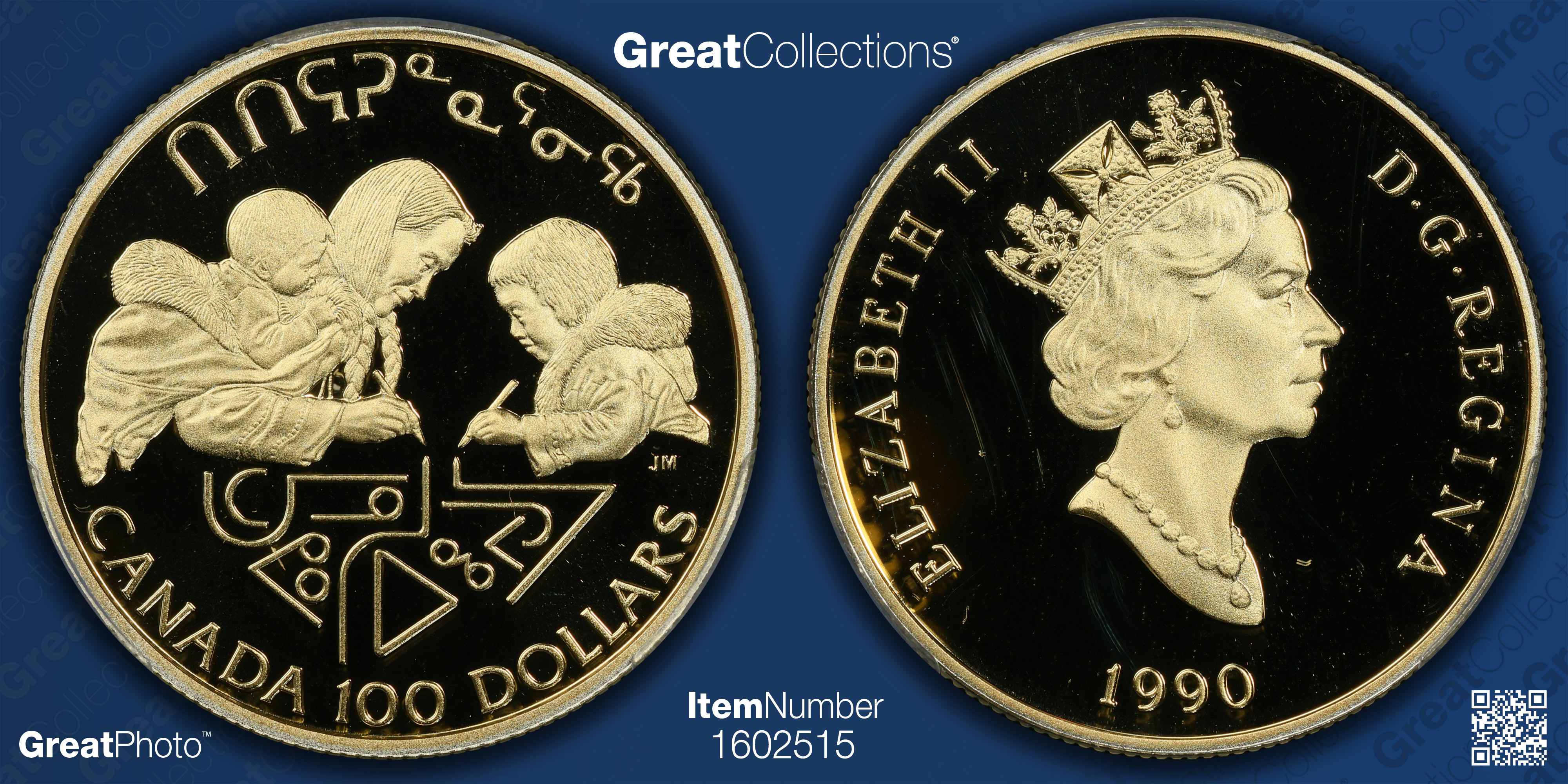 Canada 1990 Gold $100 International Literacy Year KM-171 PCGS Proof-70 ...