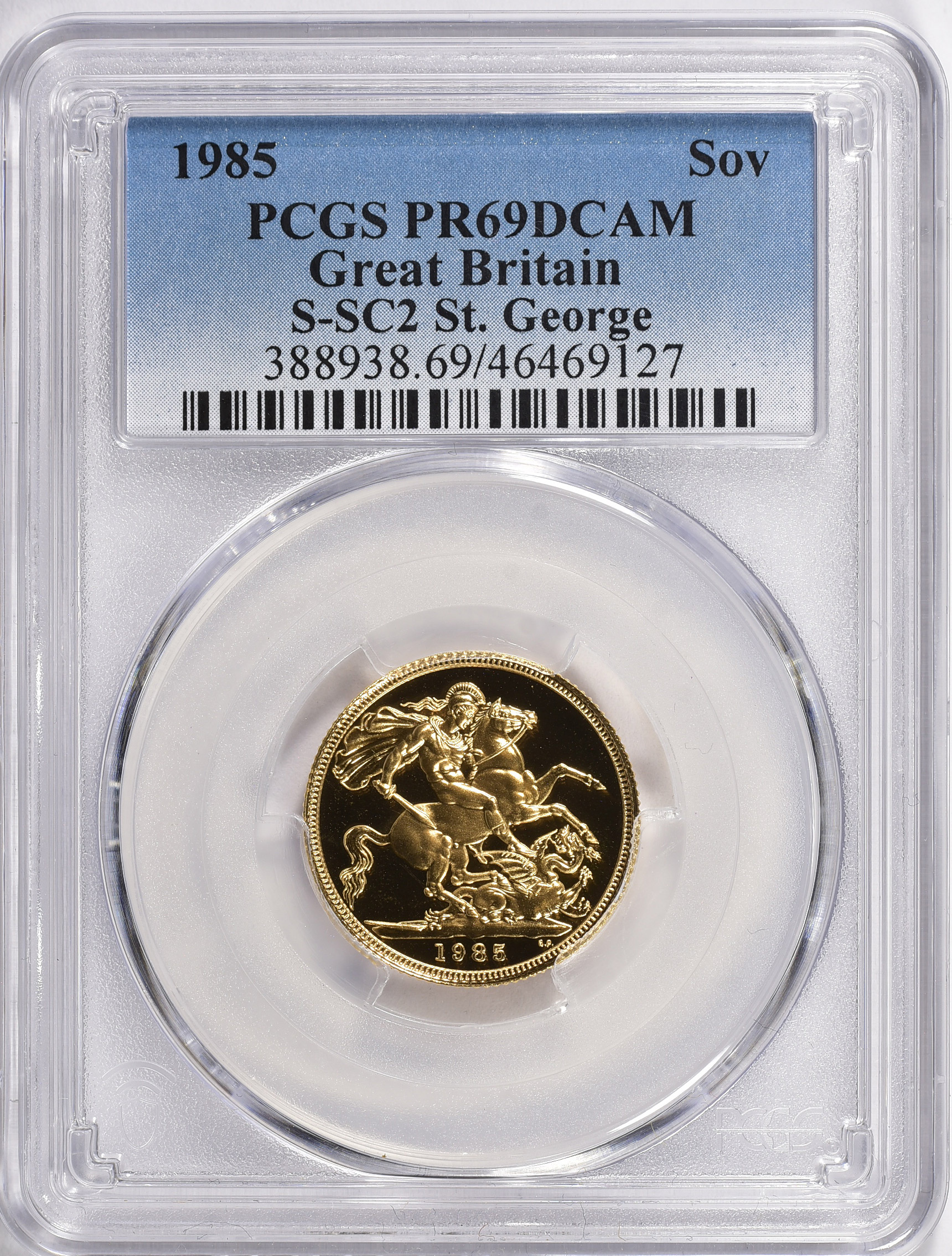 Great Britain 1985 Gold Sovereign St. George KM-943 PCGS Proof-69 DCAM ...