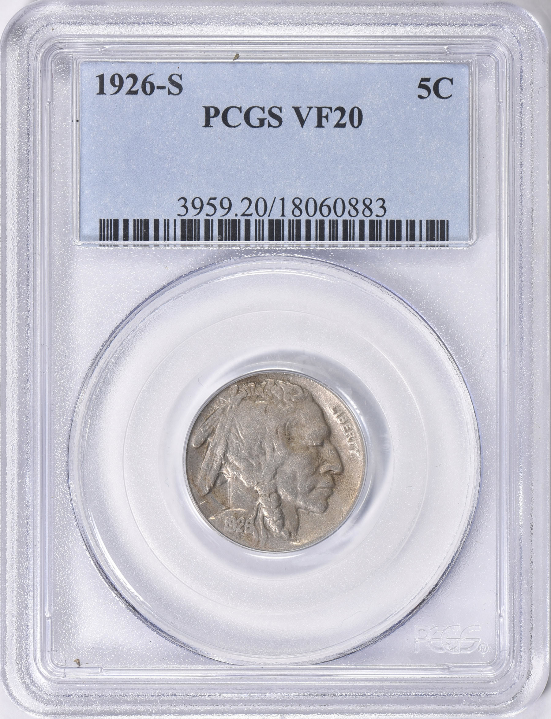 1926-S Buffalo Nickel PCGS VF-20 (Item 1603316) | GreatCollections Coin ...