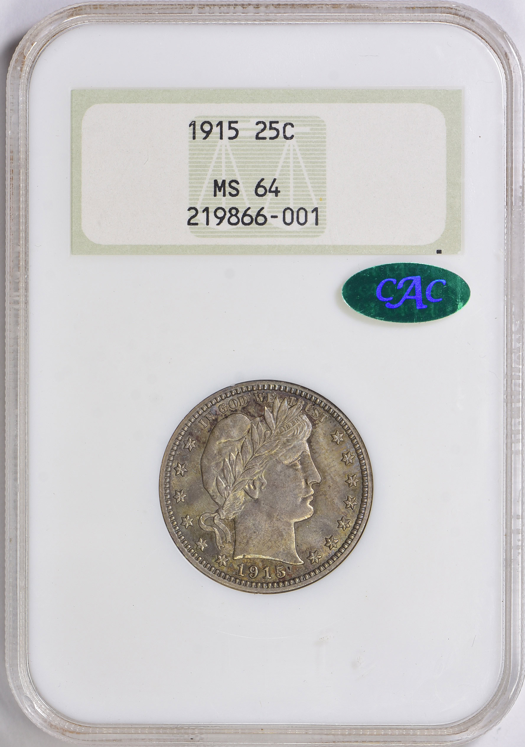 1915 Barber Quarter NGC MS-64 (CAC Green) OH (Item 1603343 ...