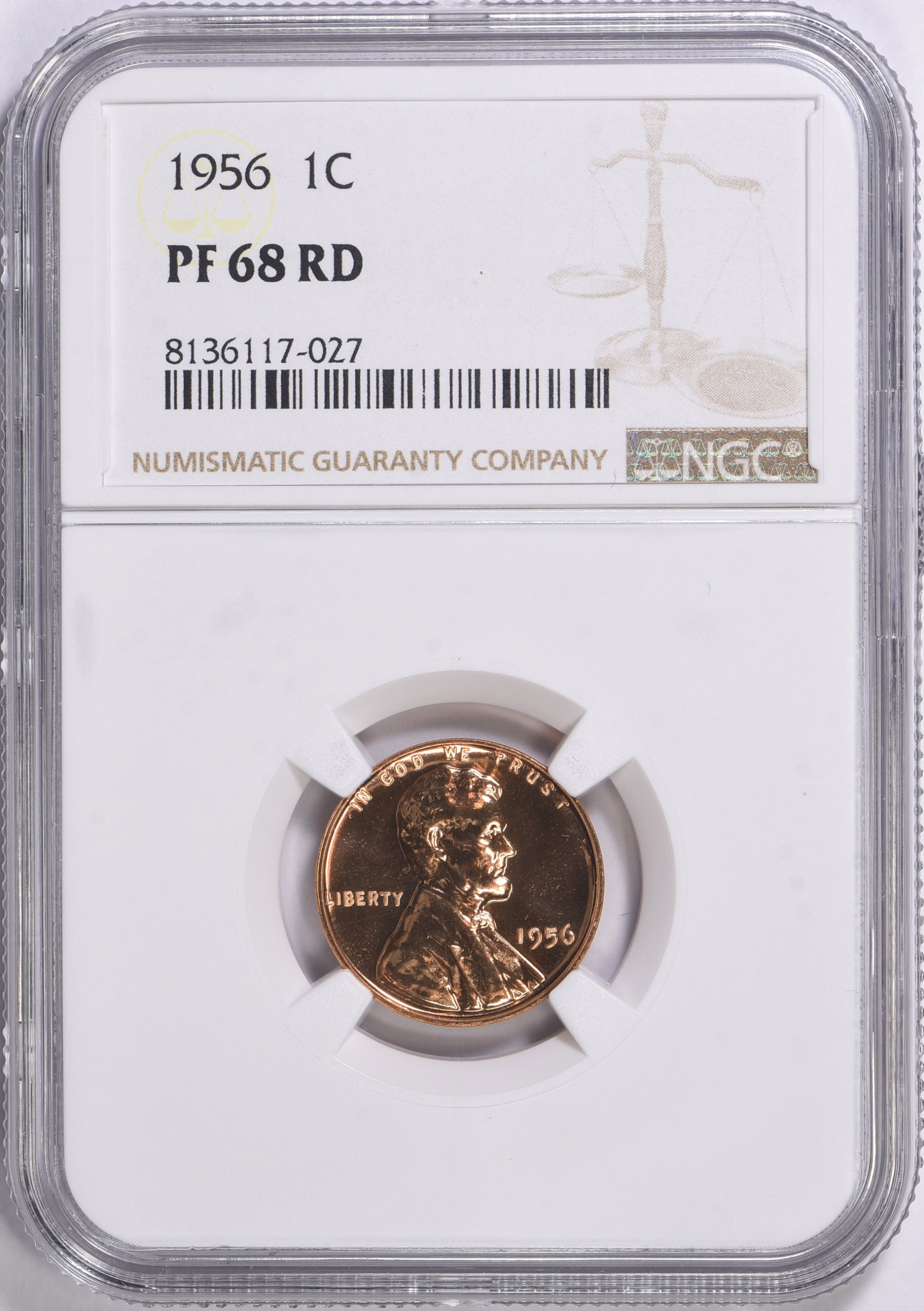 1956 Lincoln Cent NGC Proof-68 RD (Item 1604399) | GreatCollections ...