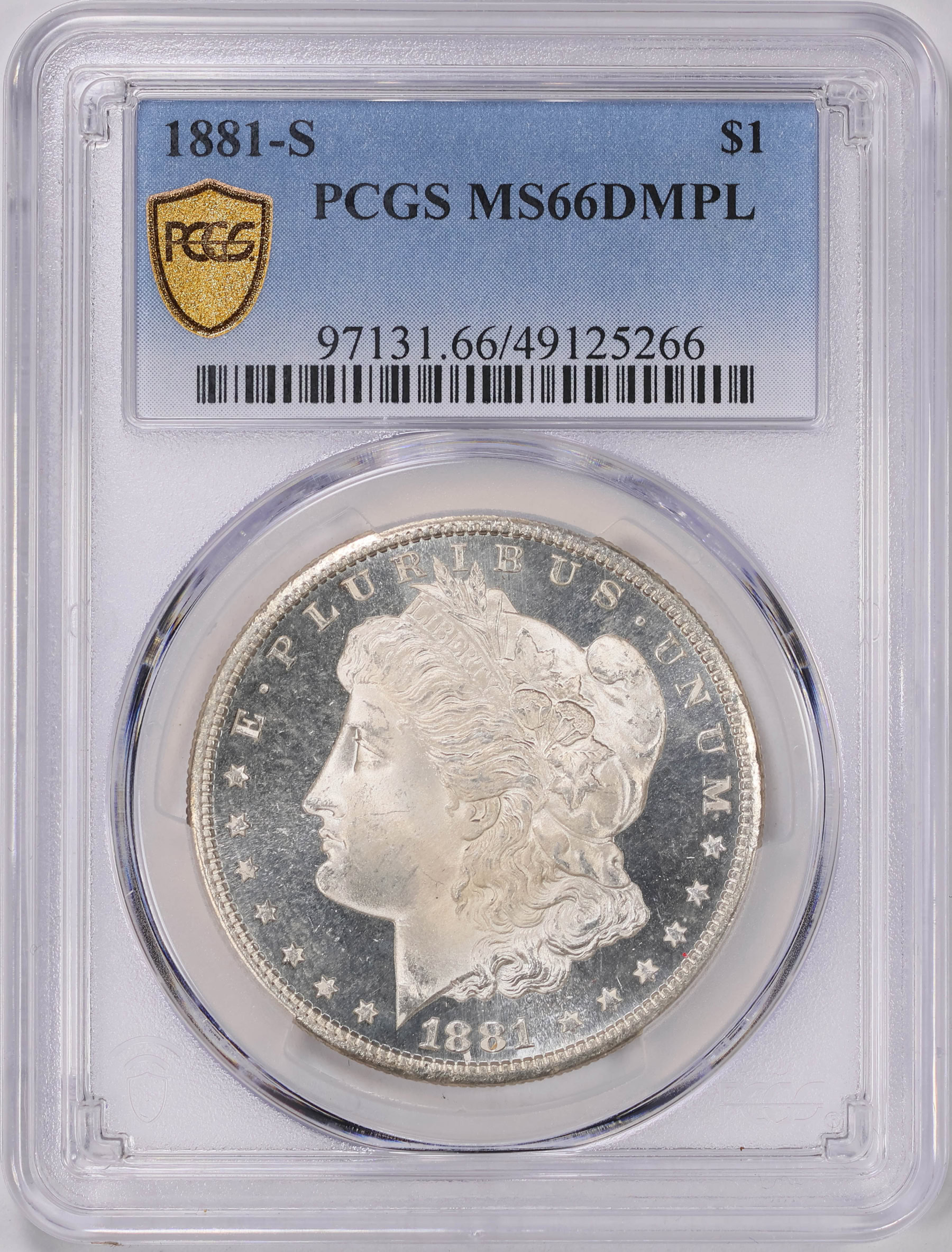 1881-S Morgan Silver Dollar PCGS MS-66 DMPL (Item 1604576) | GreatCollections Coin Auctions