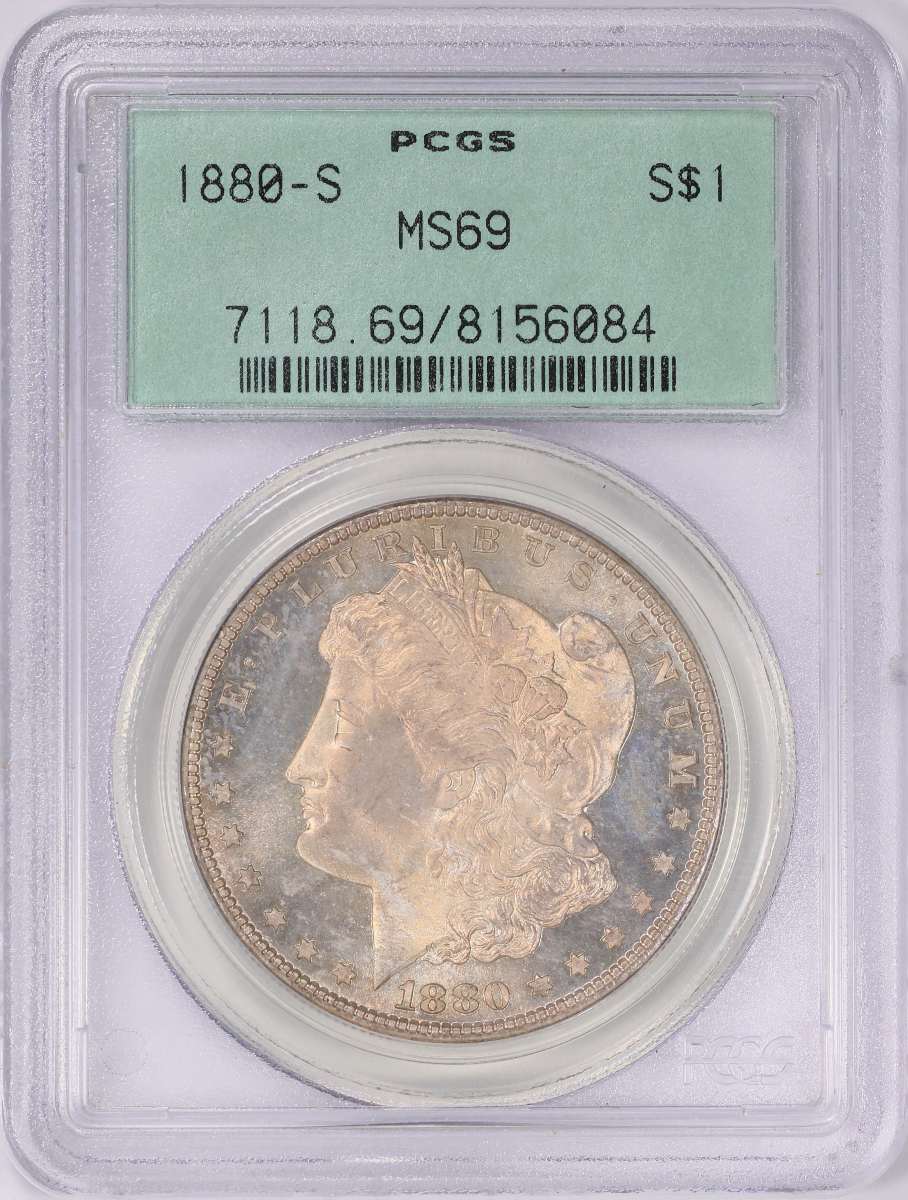 1880-S Morgan Silver Dollar PCGS MS-69 OGH (Item 1604717 ...