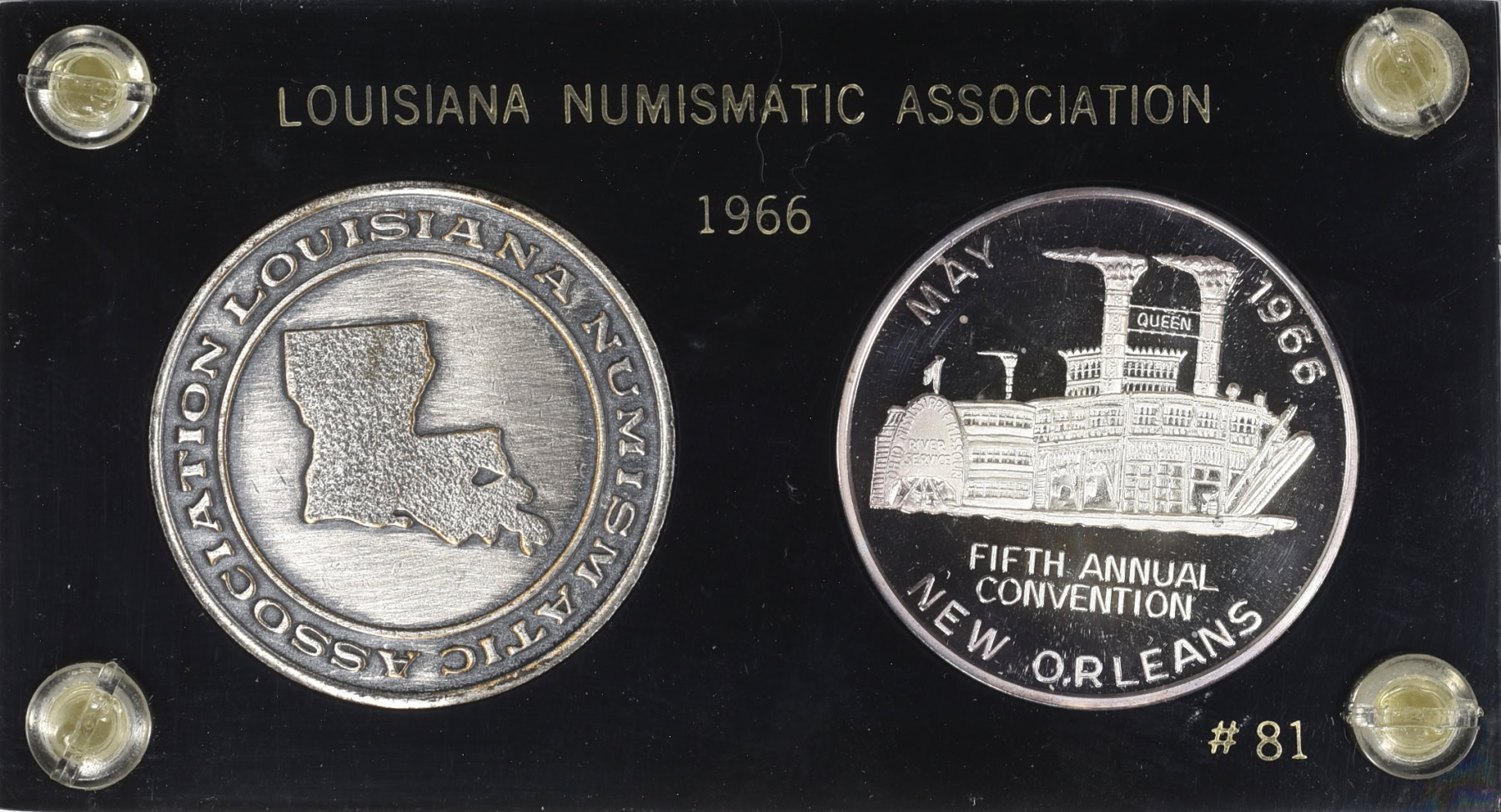 1966 Louisiana Numismatic Association Fifth Annual Convention Silver ...