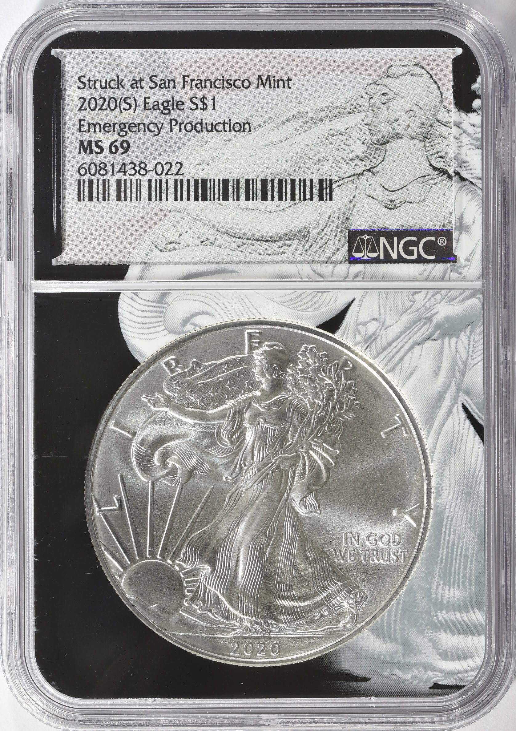 2020-(S) $1 Silver Eagle Emergency Production Struck at San Francisco ...