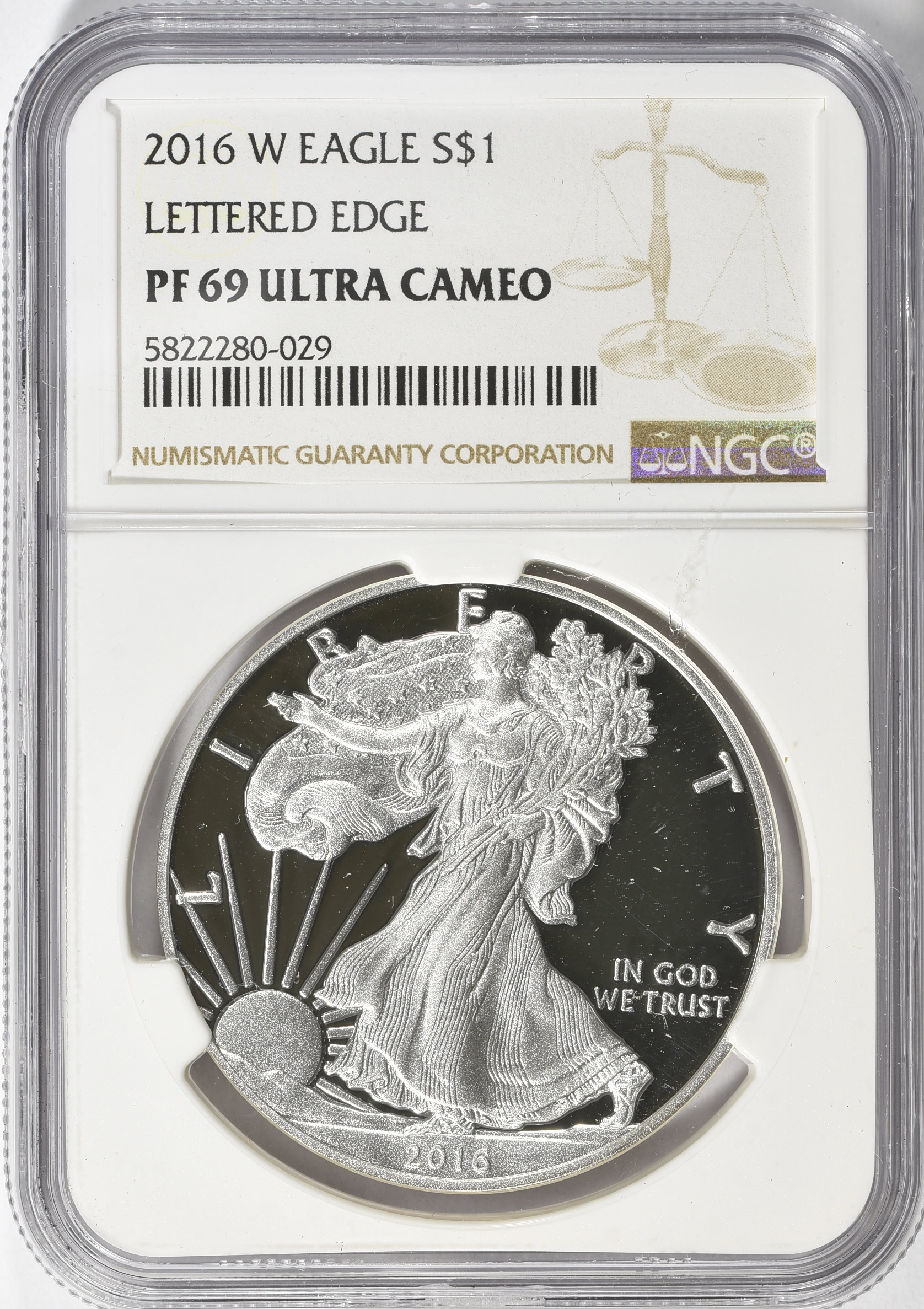 2016-W $1 Silver Eagle 30th Anniversary Lettered Edge NGC Proof-69 UC (Item 1605429 ...