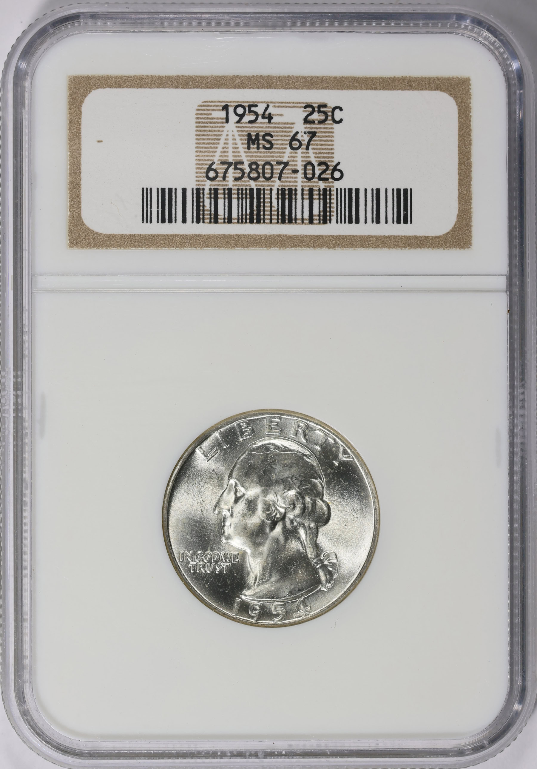 1954 Washington Quarter NGC MS-67 (Item 1606020) | GreatCollections Coin Auctions
