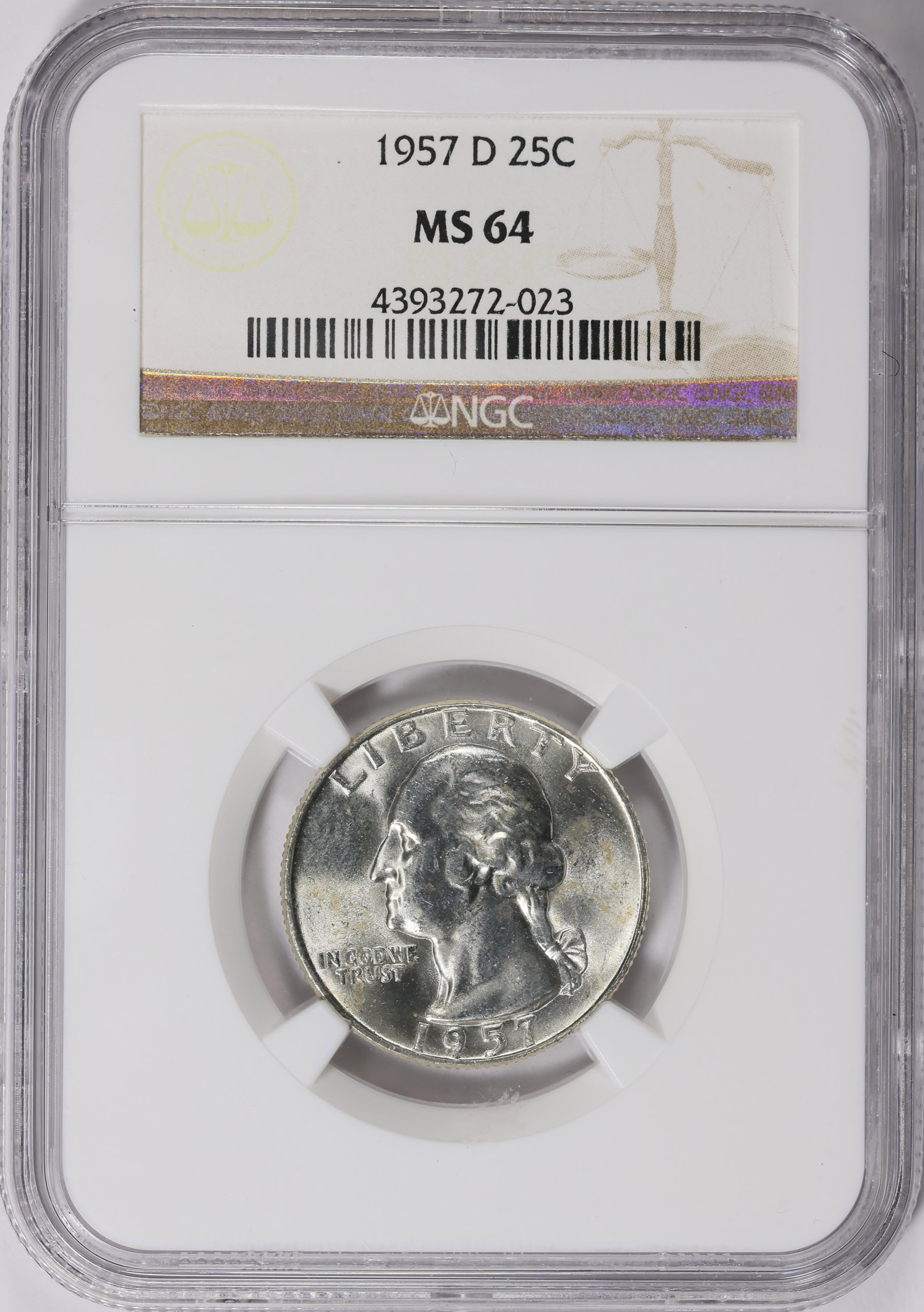 1957-D Washington Quarter NGC MS-64 (Item 1606033) | GreatCollections Coin Auctions
