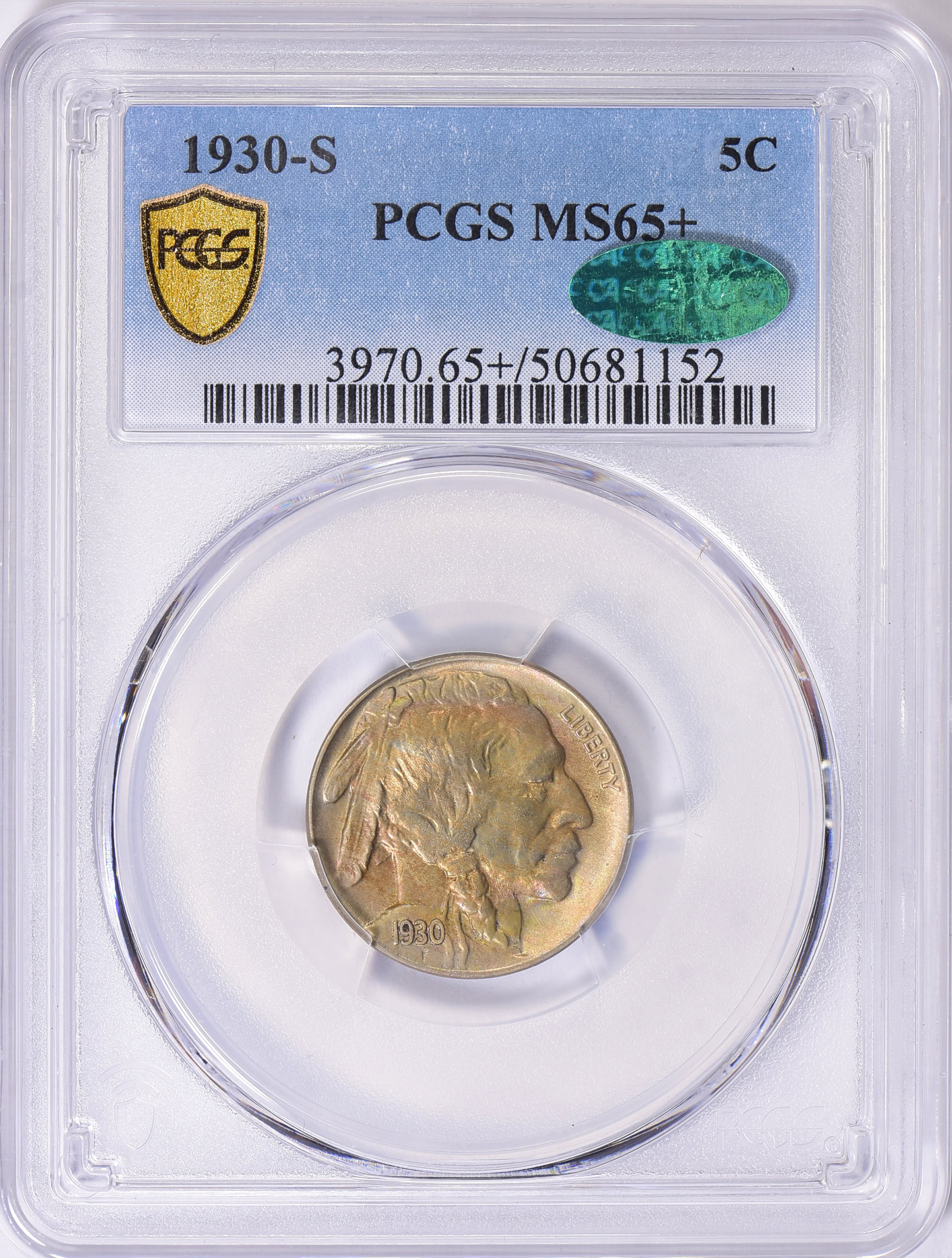 1930-S Buffalo Nickel PCGS MS-65+ (CAC Green) (Toned) (Item 1607003 ...