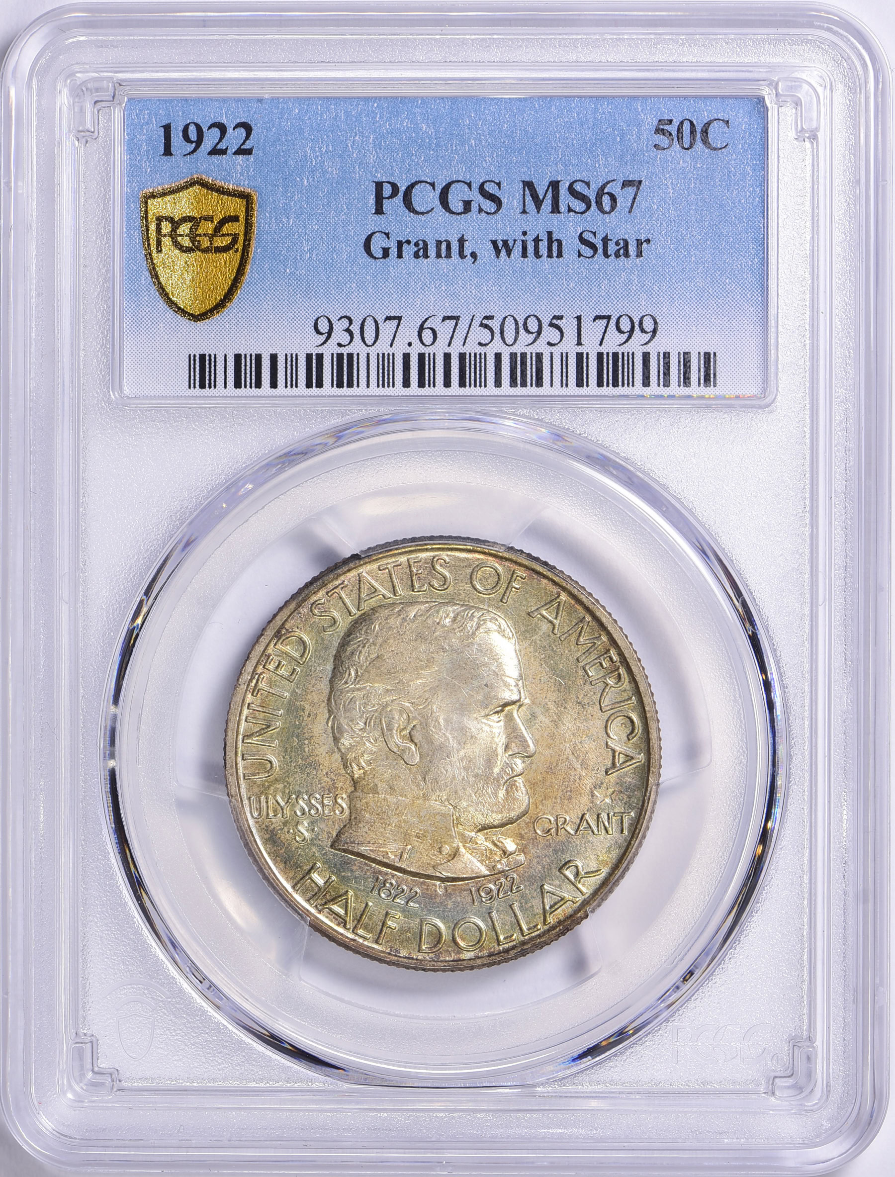 1922 Grant Memorial Half Dollar Star PCGS MS-67 (Toned) (Item 1607014 ...
