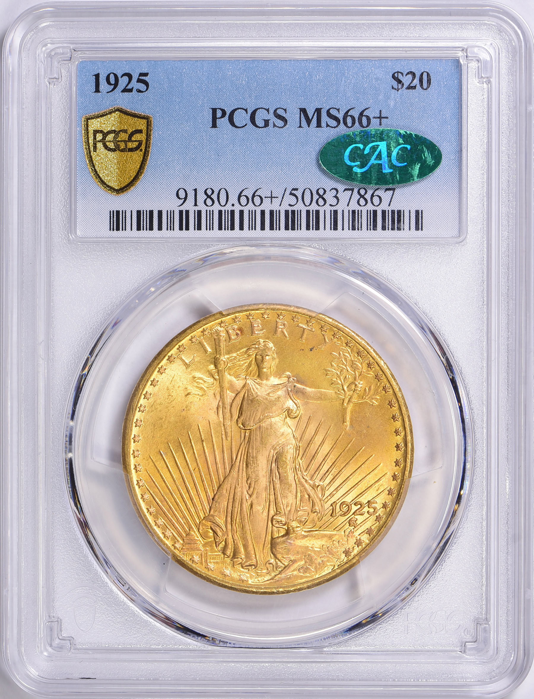 1925 Saint-Gaudens Gold Double Eagle PCGS MS-66+ (CAC Green) (Item ...