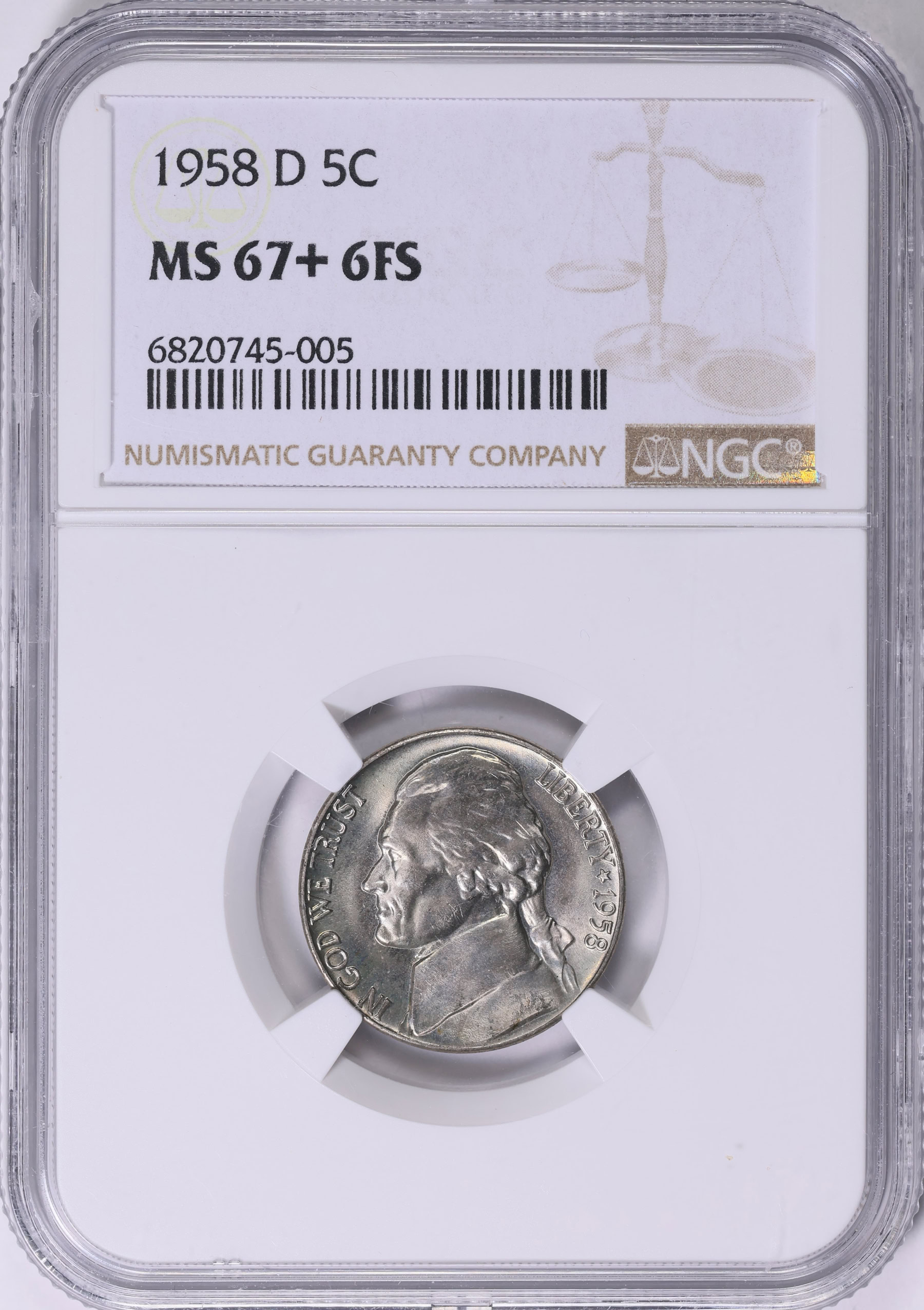1958-D Jefferson Nickel NGC MS-67+ 6FS (Item 1607021 ...