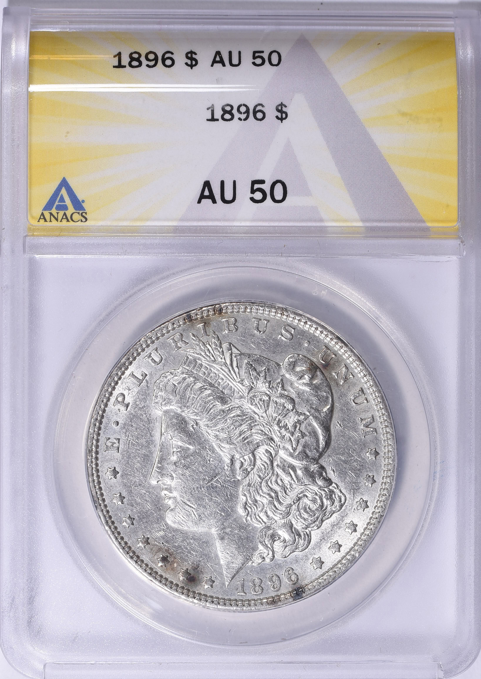 1896 Morgan Silver Dollar ANACS AU-50 (Toned) (Item 1607256) | GreatCollections Coin Auctions