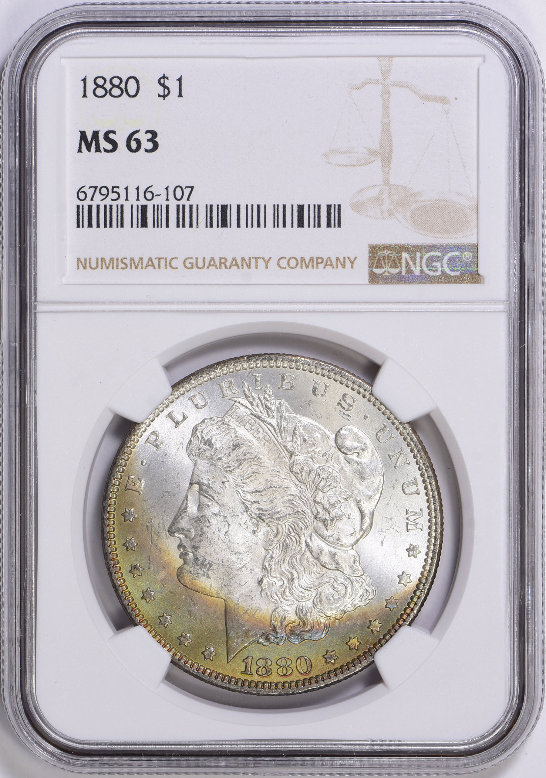 1880 Morgan Silver Dollar NGC MS-63 (Toned) (Item 1607678) | GreatCollections Coin Auctions
