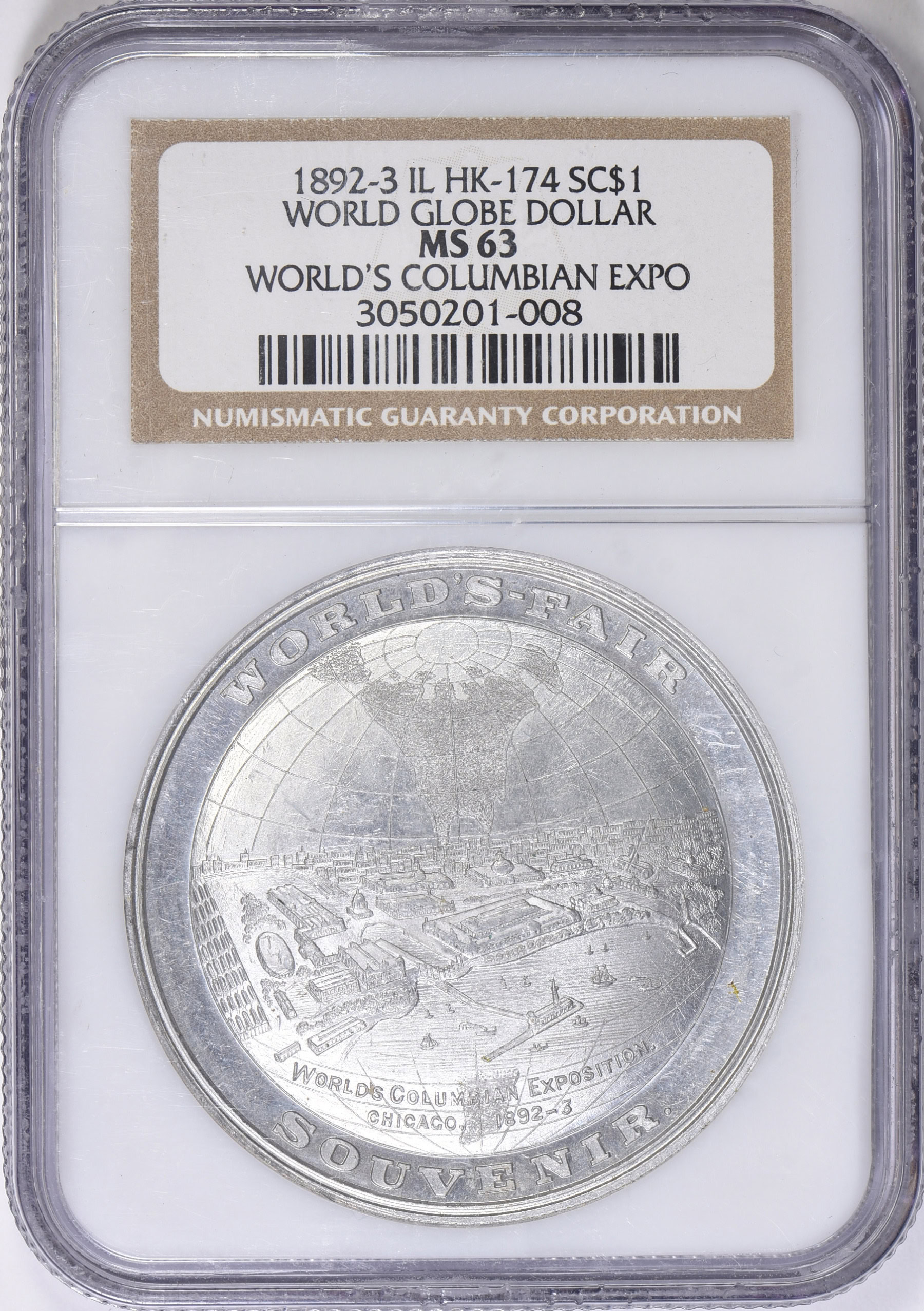 1892-3 IL HK-174 So-Called Dollar World Globe Dollar World's Columbian ...