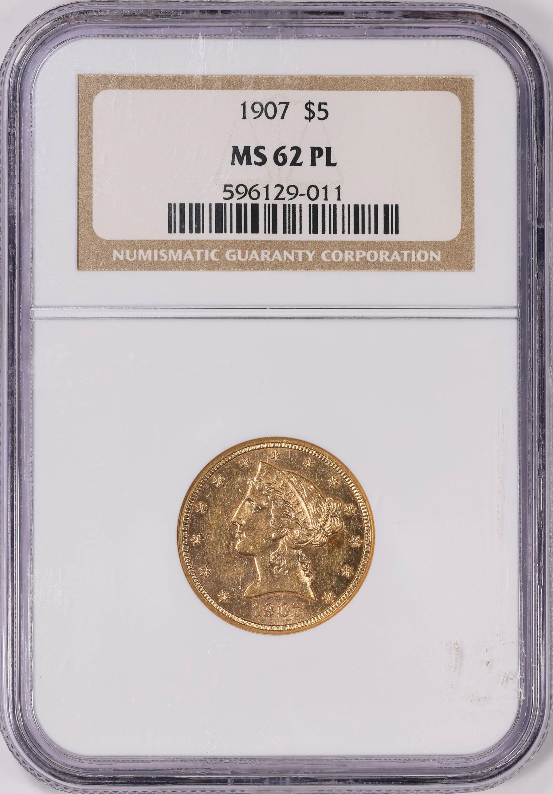 1907 Liberty Gold Half Eagle NGC MS-62 PL (Item 1608001 ...