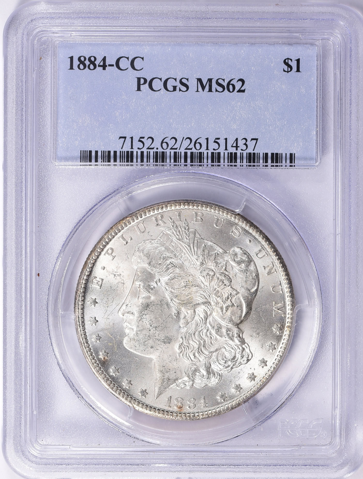 1884-CC Morgan Silver Dollar PCGS MS-62 (Item 1608123) | GreatCollections Coin Auctions