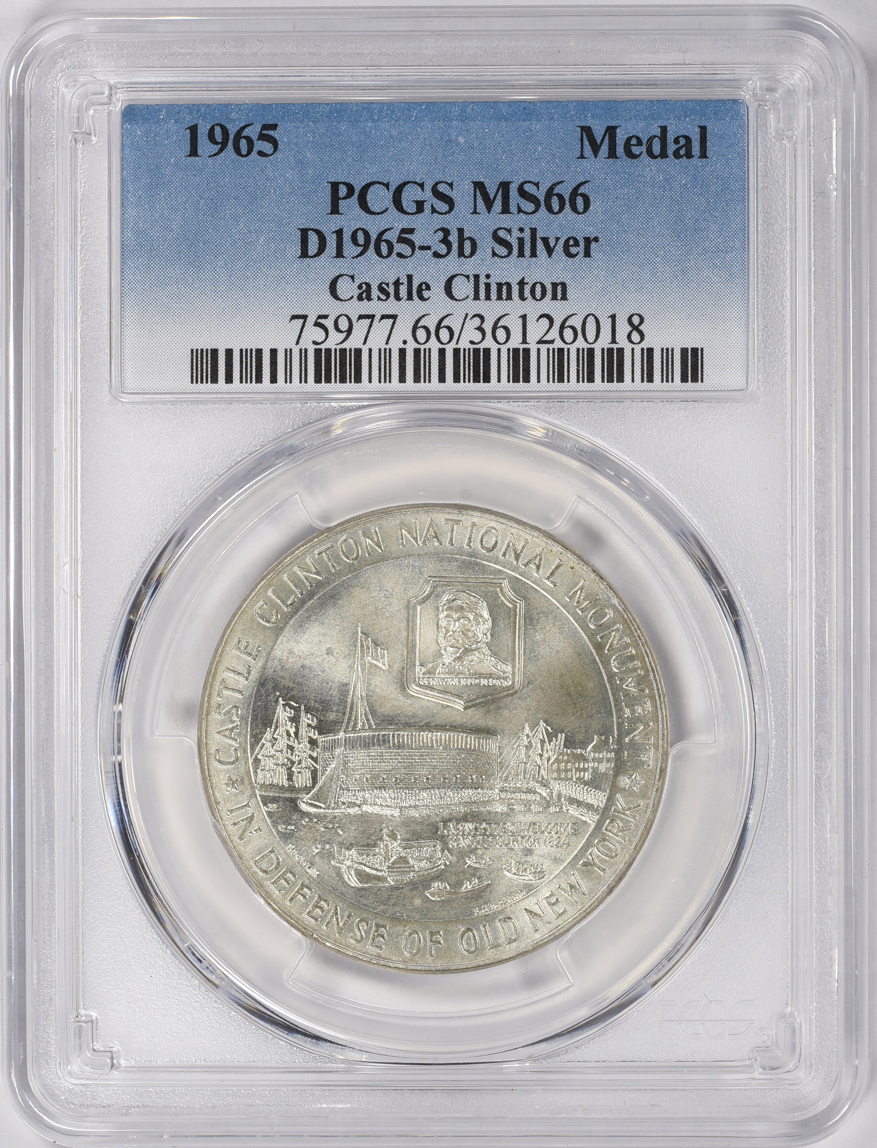 1965 Silver Castle Clinton Medal D1965-3b PCGS MS-66 (Item 1608439 ...