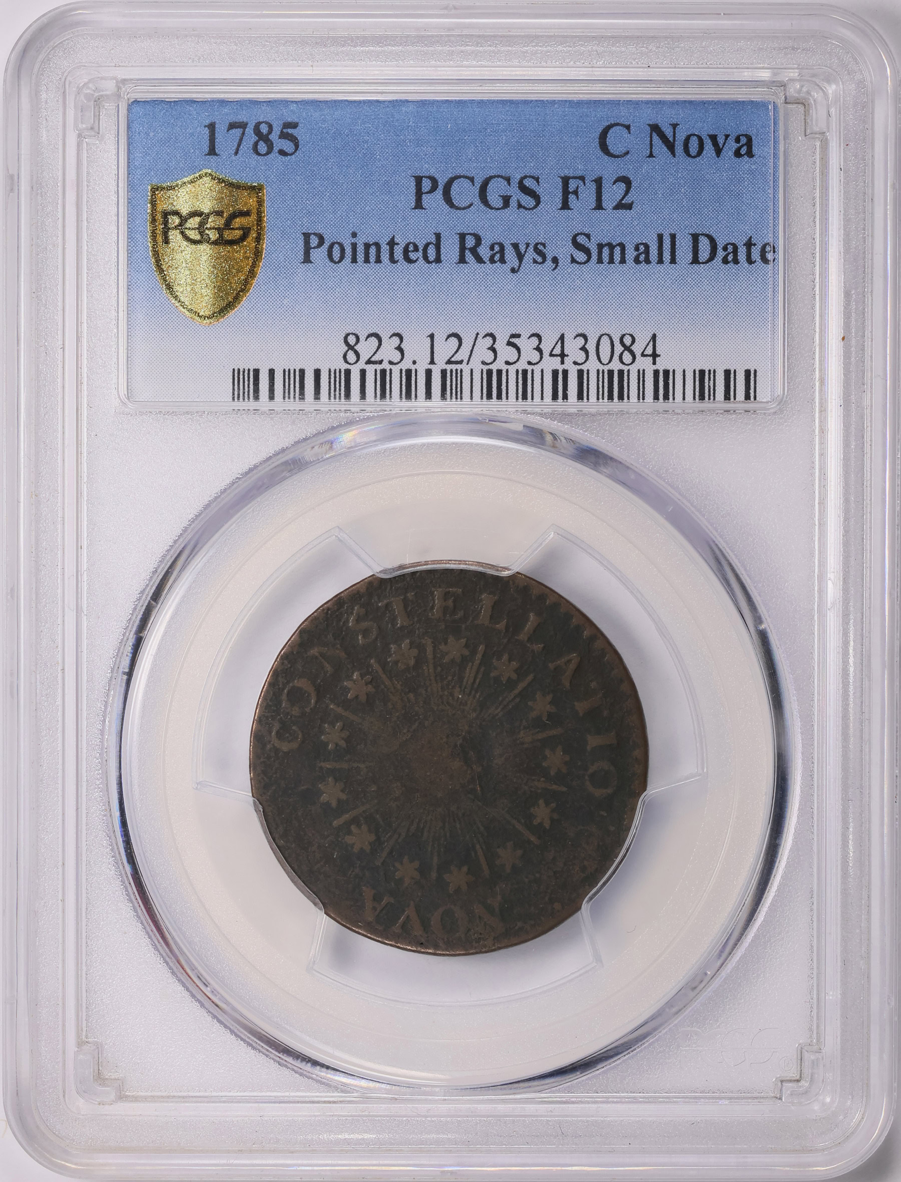 1785 Nova Constellatio Pointed Rays, Small Date PCGS F-12 BN (Item ...