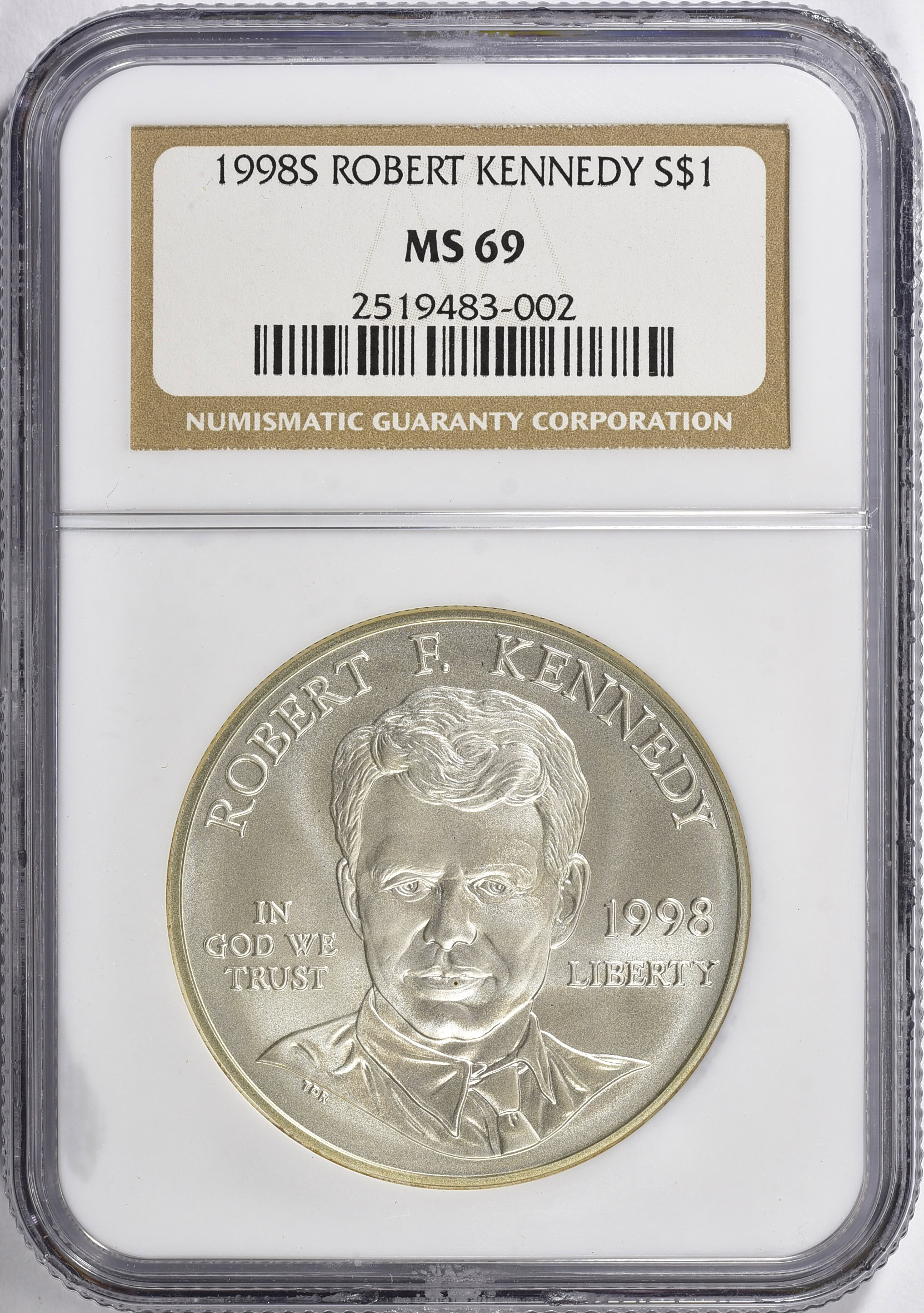1998-S Robert F. Kennedy Silver Dollar NGC MS-69 (Item 1610032 ...