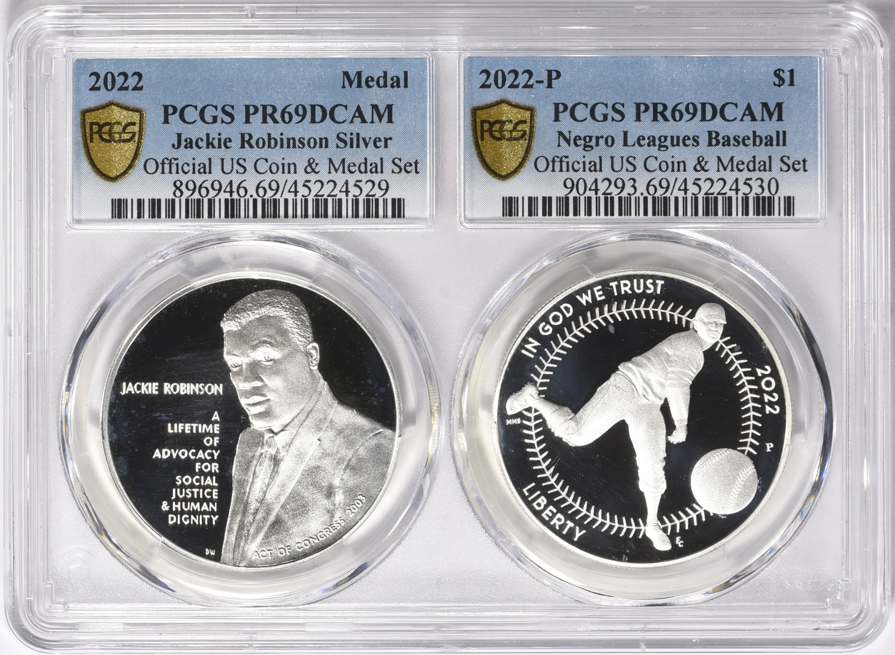 2022 Negro Leagues Baseball Silver Dollar and Jackie Robinson U.S. Mint ...