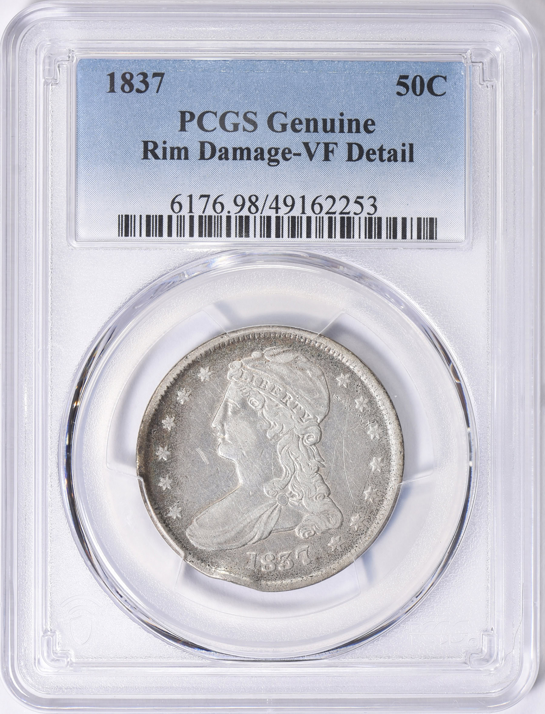 1837 Capped Bust Half Dollar Reeded Edge PCGS Genuine VF Details (Item 1610499 ...