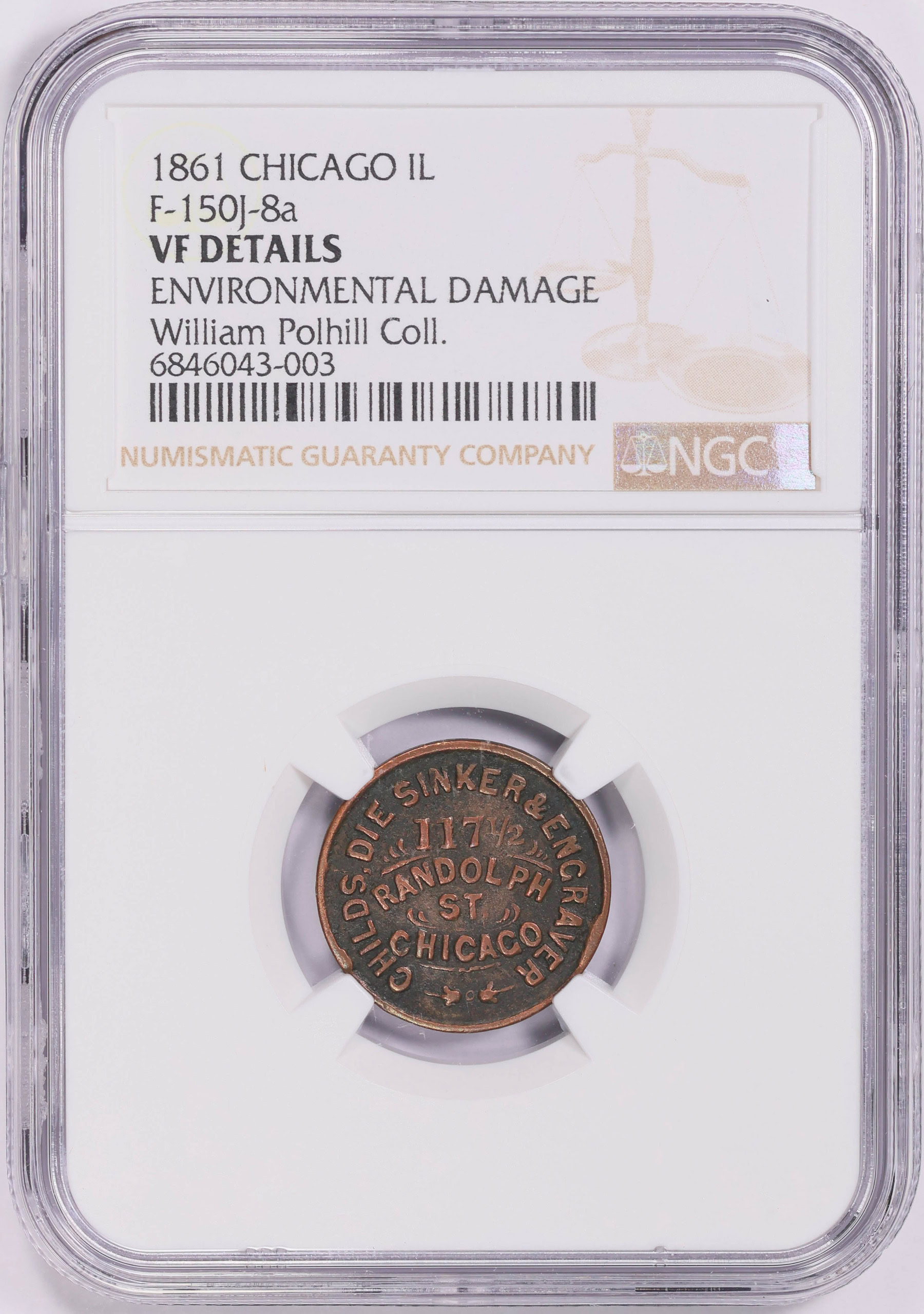 1861 Chicago, Illinois Childs, Die Sinker & Engraver Civil War Token F ...