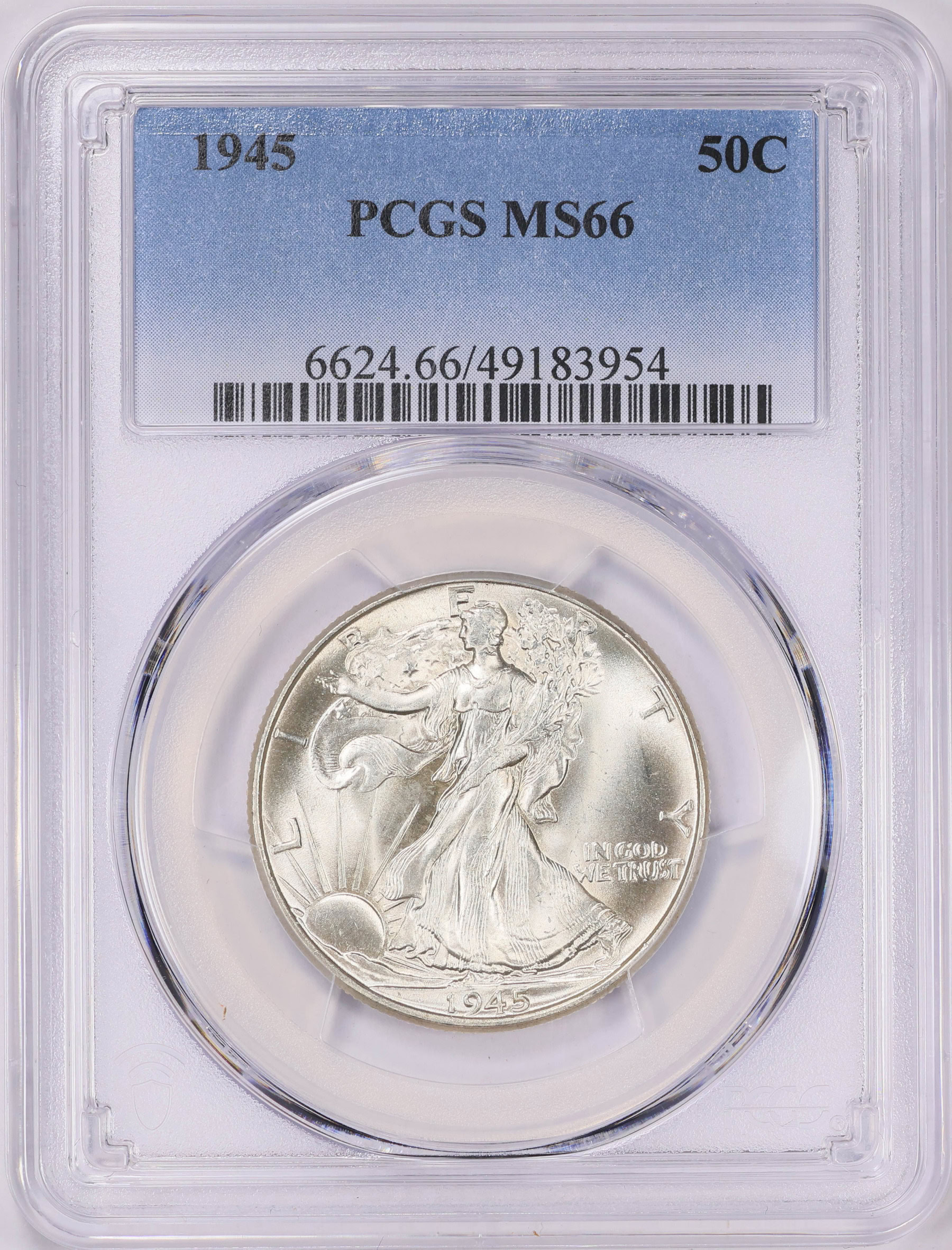 1945 Walking Liberty Half Dollar PCGS MS-66 (Item 1611608) | GreatCollections Coin Auctions
