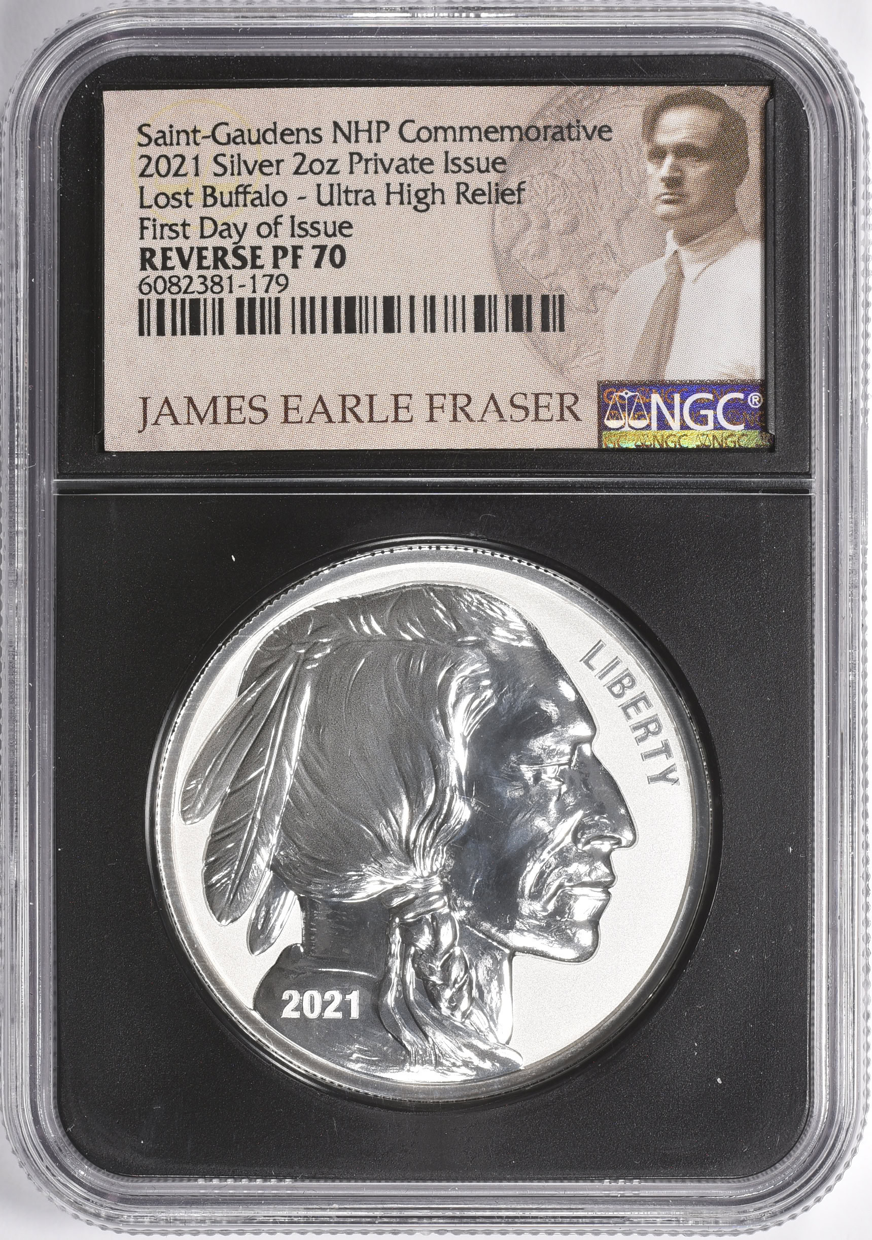 2021 Silver 2oz. Ultra High Relief Lost Buffalo Private Issue Saint ...