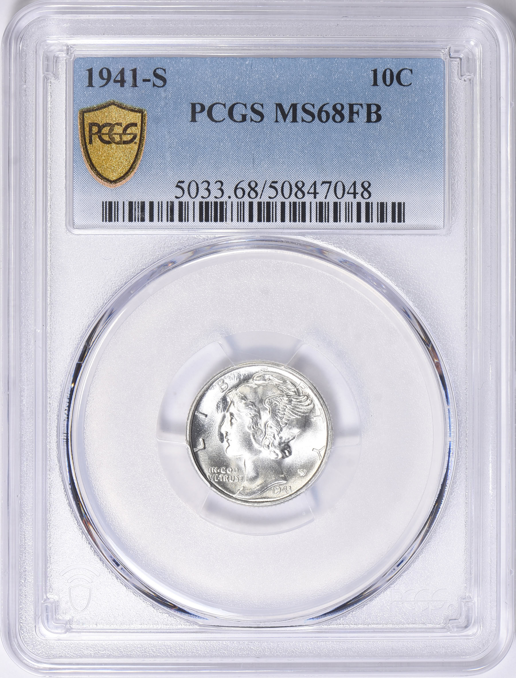 1941-S Mercury Dime PCGS MS-68 FB (Item 1612979) | GreatCollections Coin Auctions