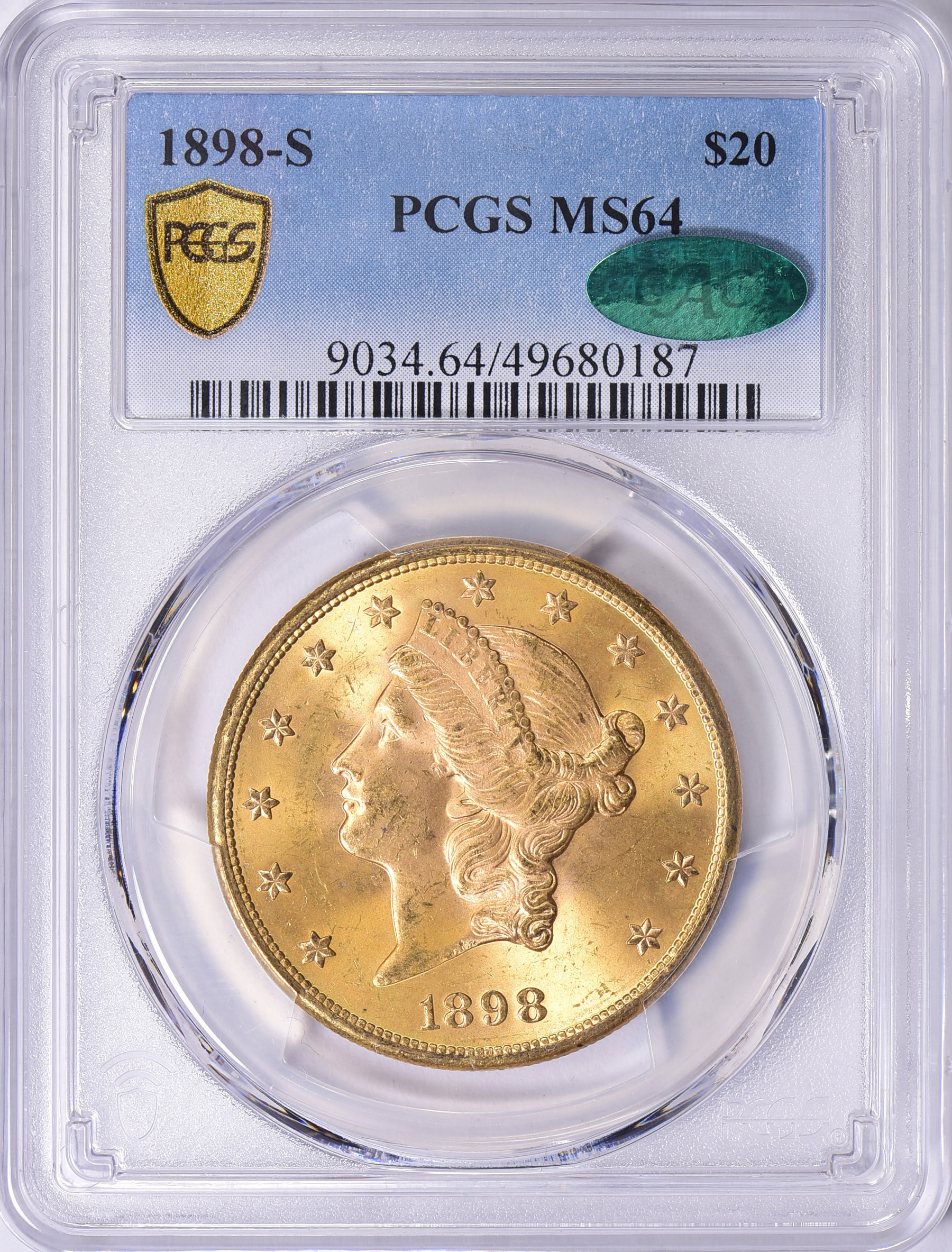 1898-S Liberty Gold Double Eagle PCGS MS-64 (CAC Green) (Item 1612998) | GreatCollections Coin ...