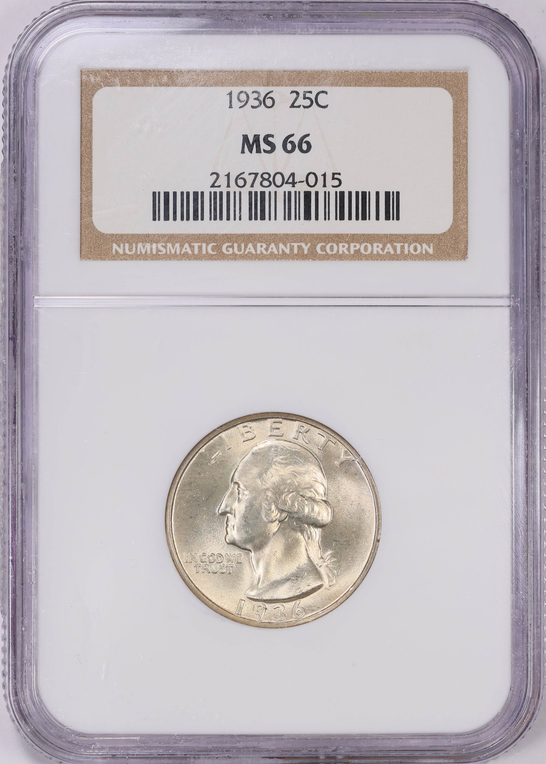 1936 Washington Quarter NGC MS-66 (Item 1613340) | GreatCollections Coin Auctions